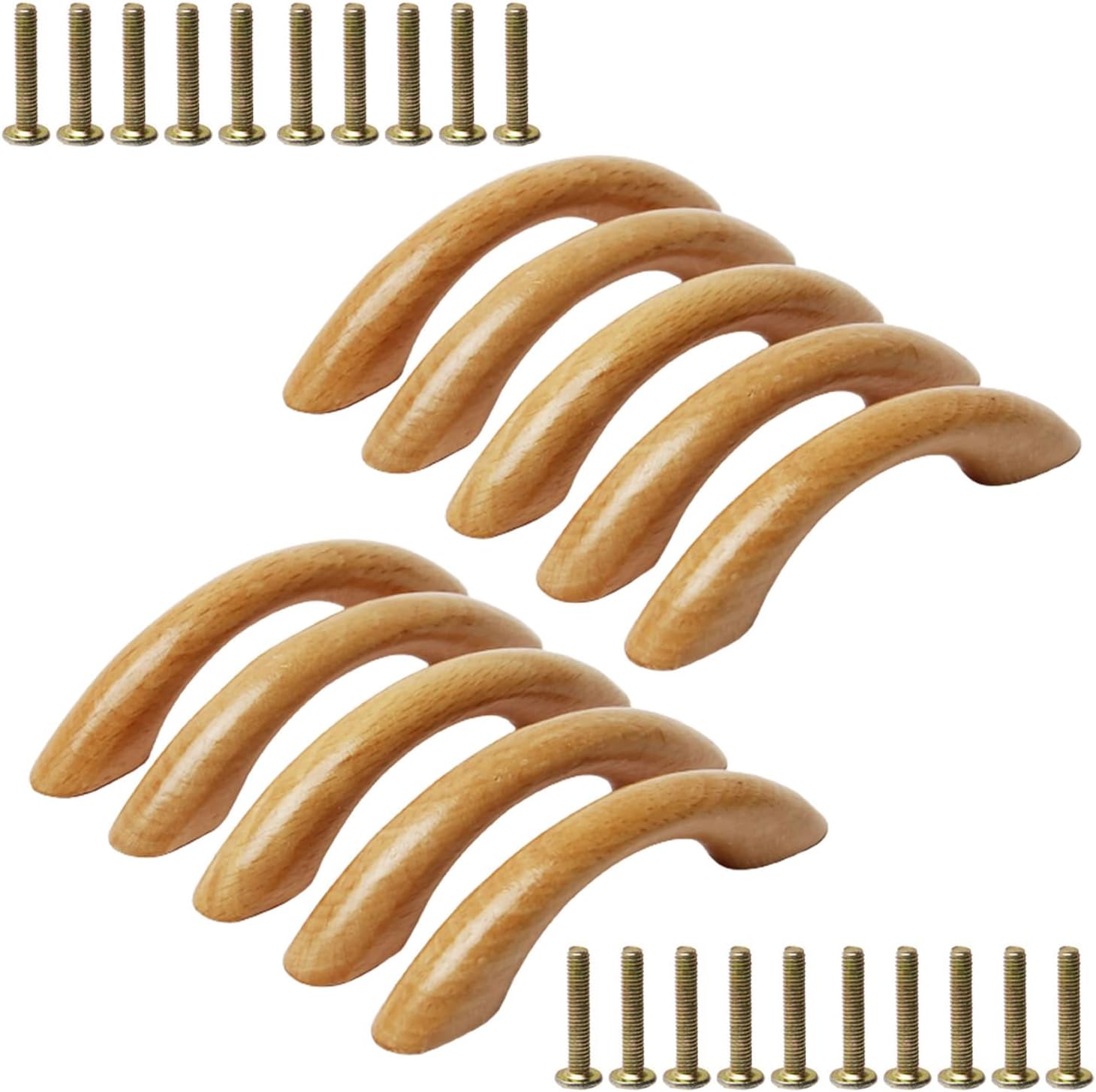 sourcing map Wood Pull Knobs, 10Pcs 65mm Hole Distance 95mm Length ...