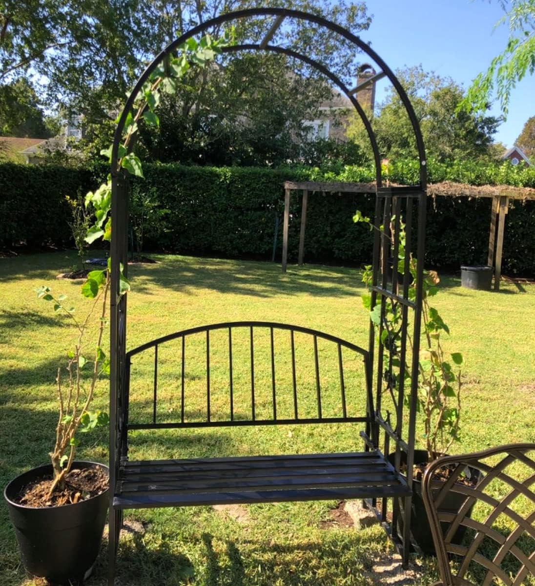Amazon.com : Gyken Garden Arch Trellis with Seat, Bench Support 560 lbs ...