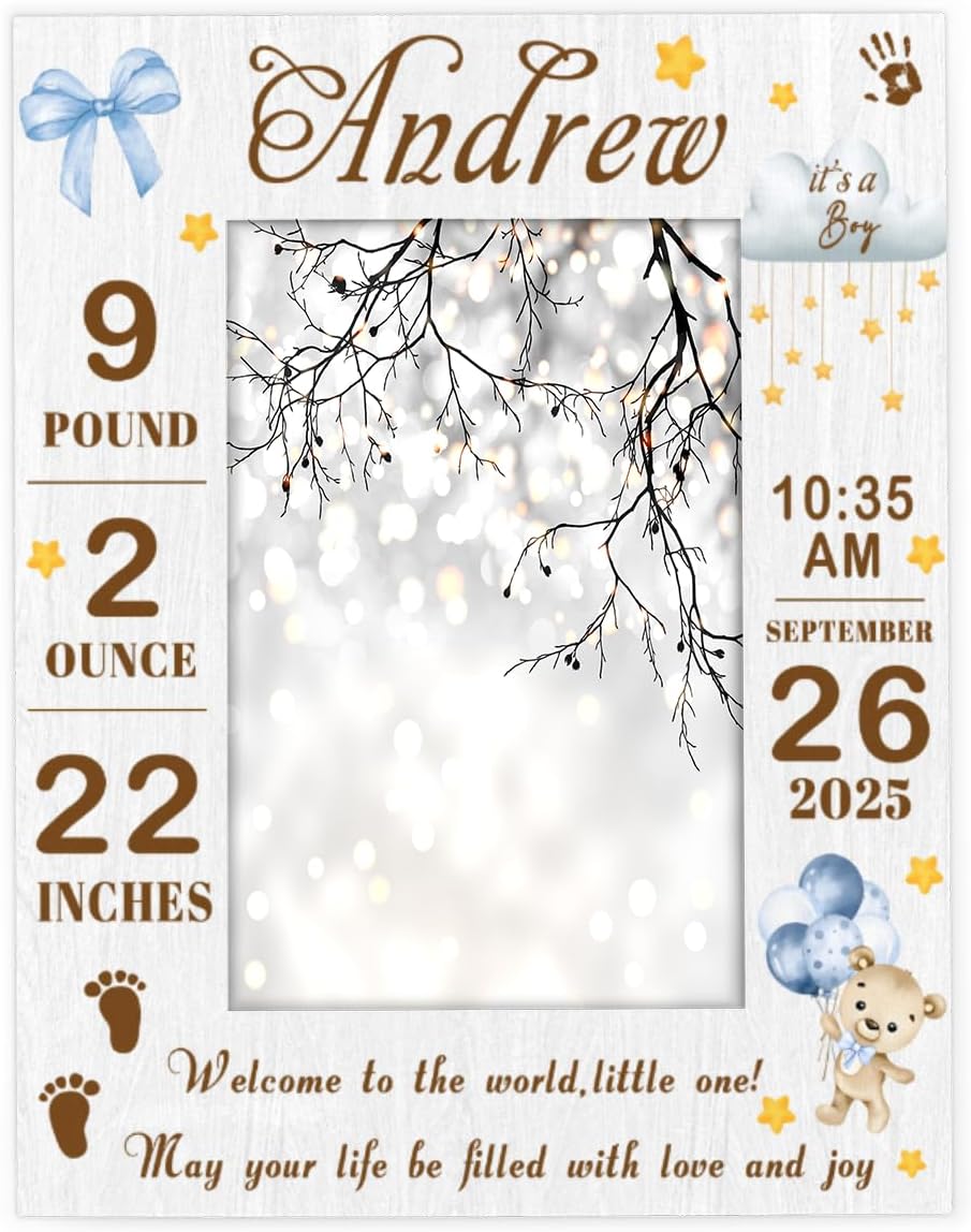 Amazon.com - KBAODANK Personalized Birth Announcement Picture-Frame for ...