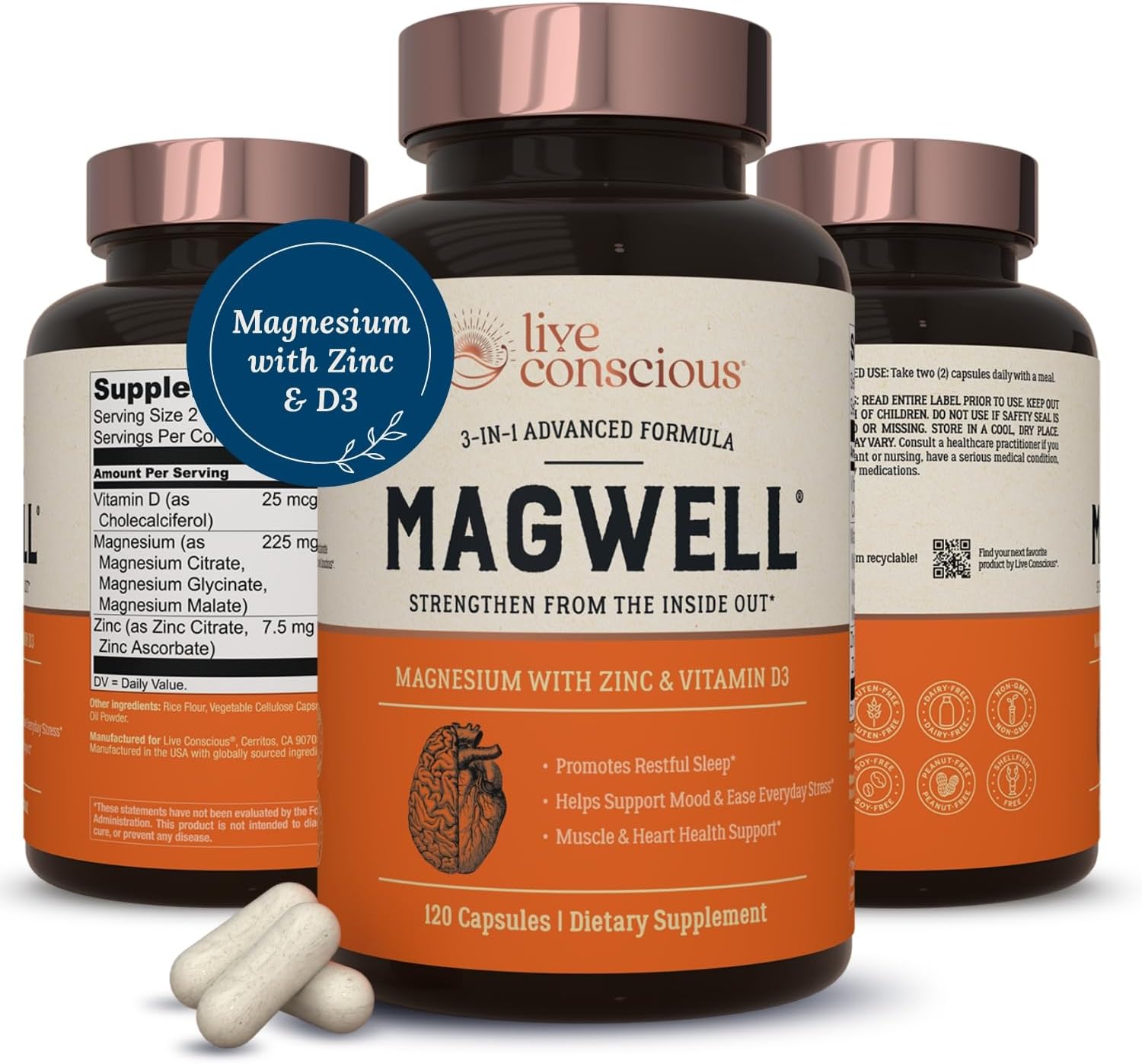 Amazon.com: Live Conscious Magwell Magnesium Zinc & Vitamin D3 ...