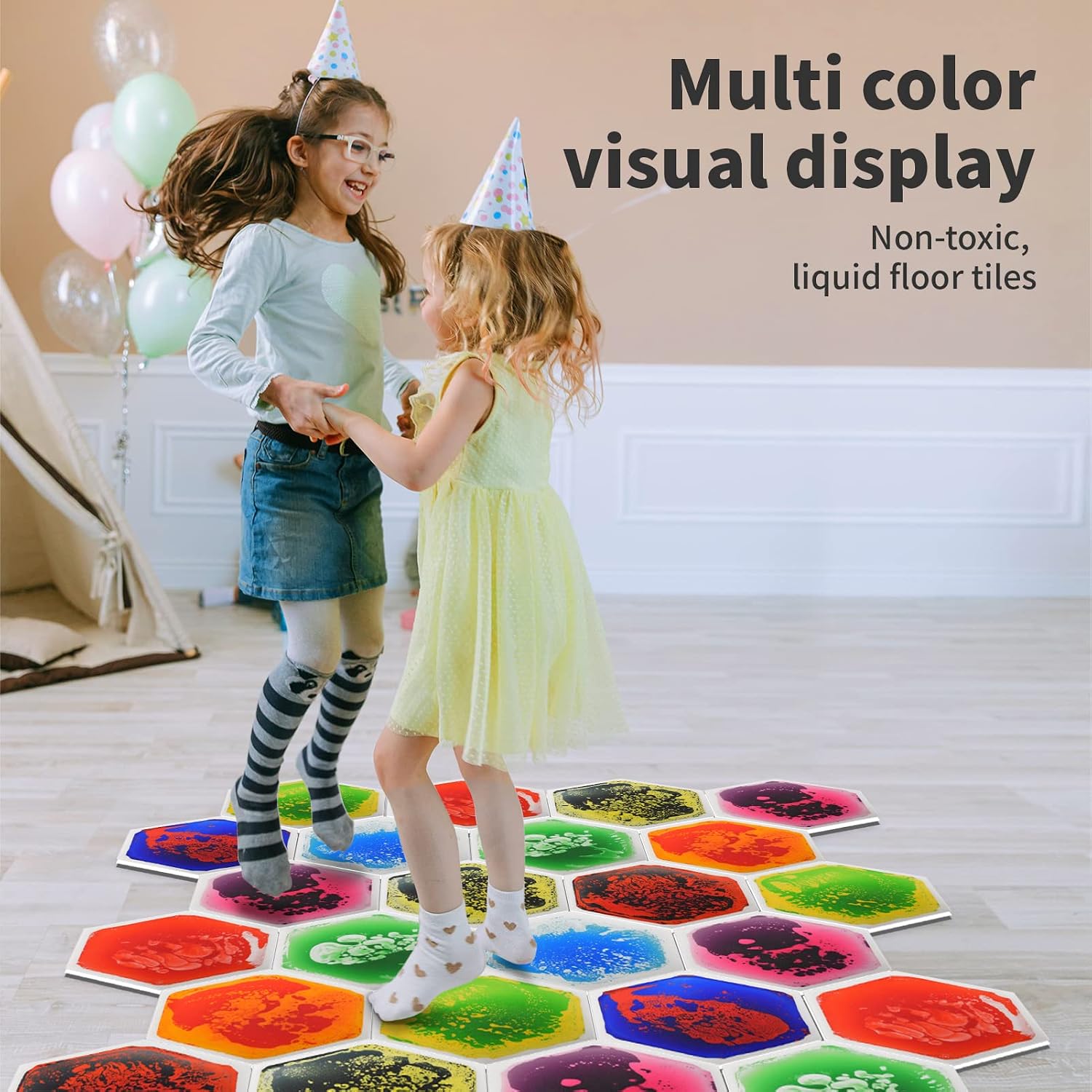 Art3d 6-Tile Hexagon Sensory Floor Tiles for Kids, Toddlers and ...