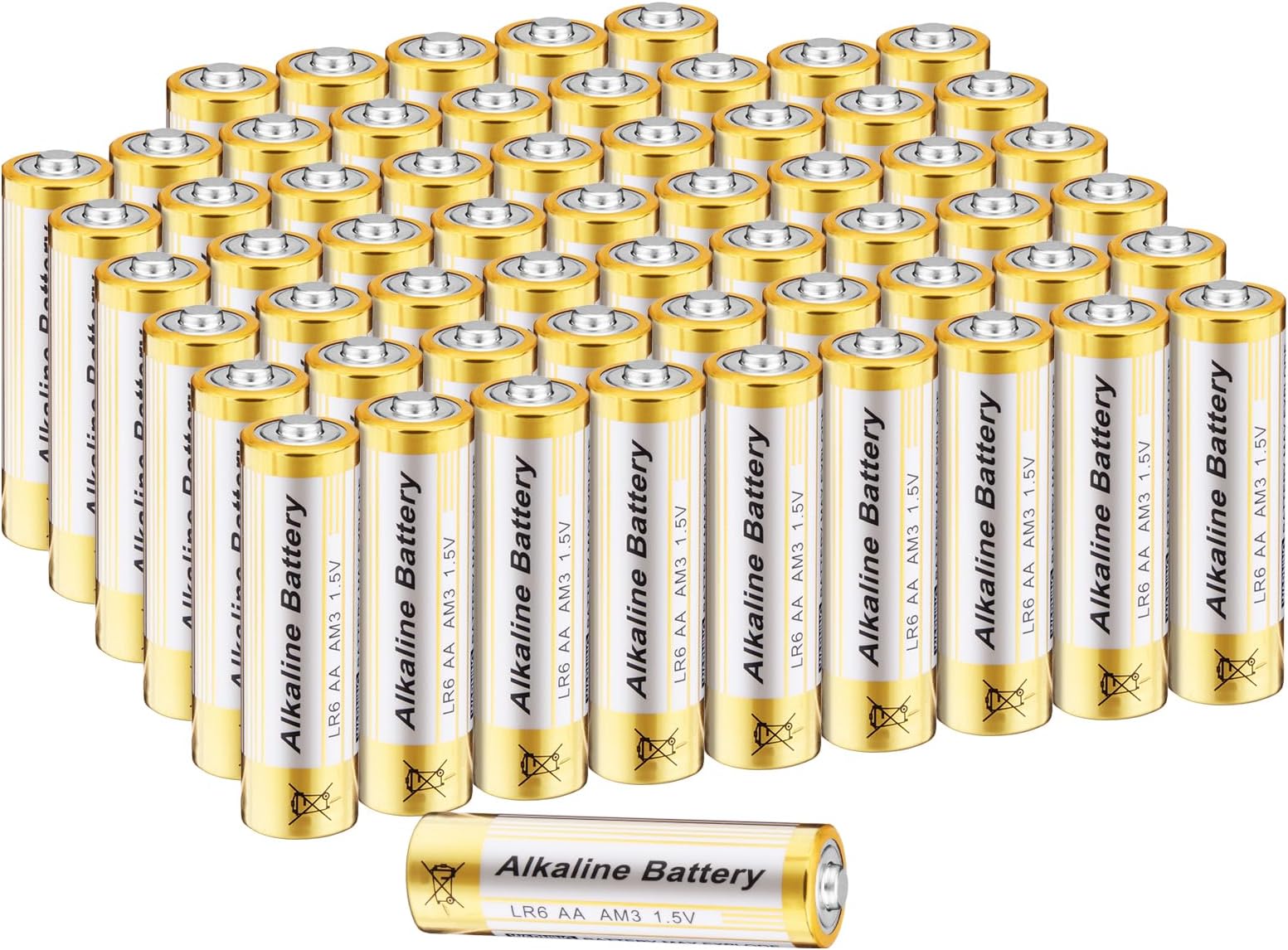 CICMOD AA Alkaline Batteries 1.5V Double A Battery 5 Year Storage - 60 ...
