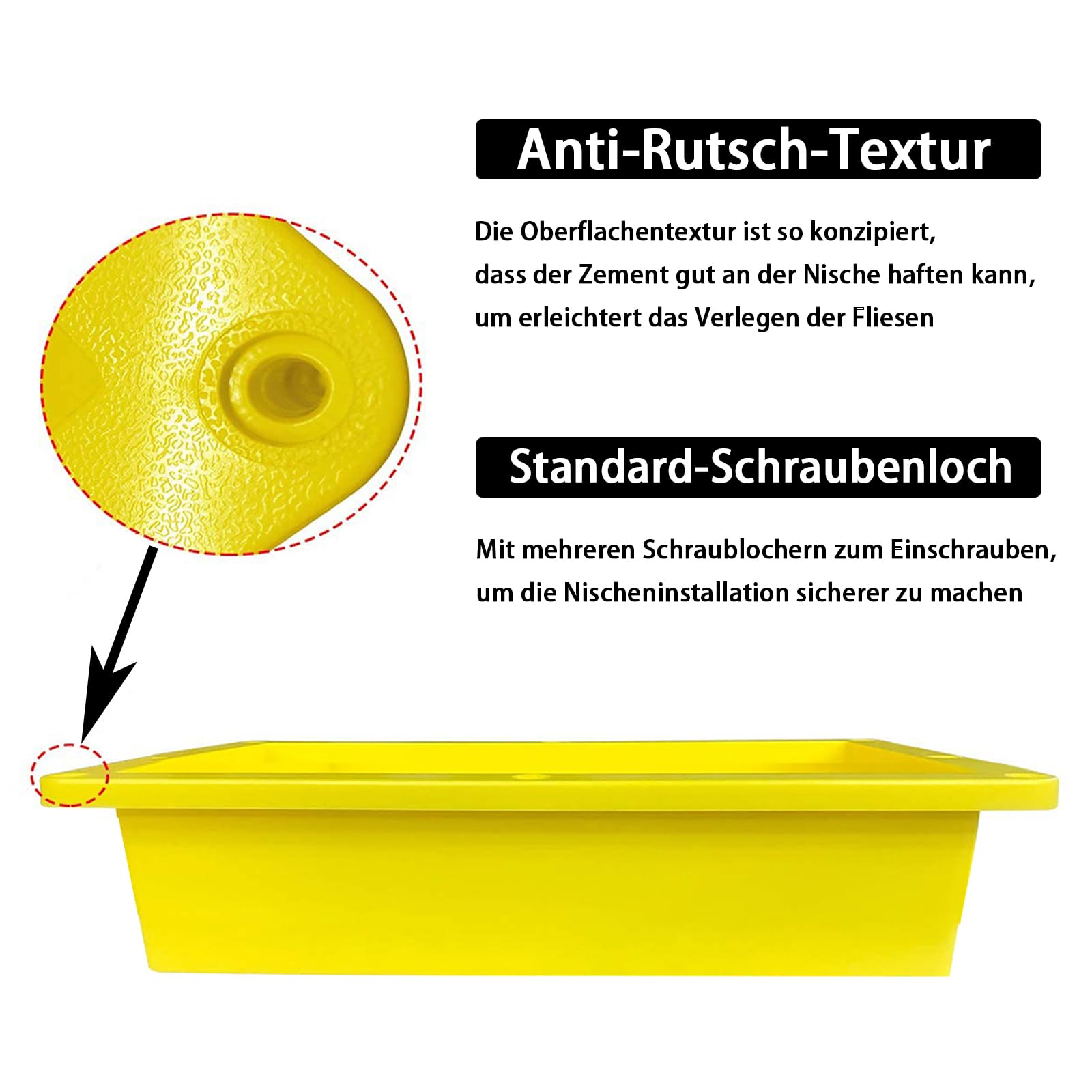 UNI-DRAIN Wall Recess Shower Tileable ABS Plastic Shower Niche ...