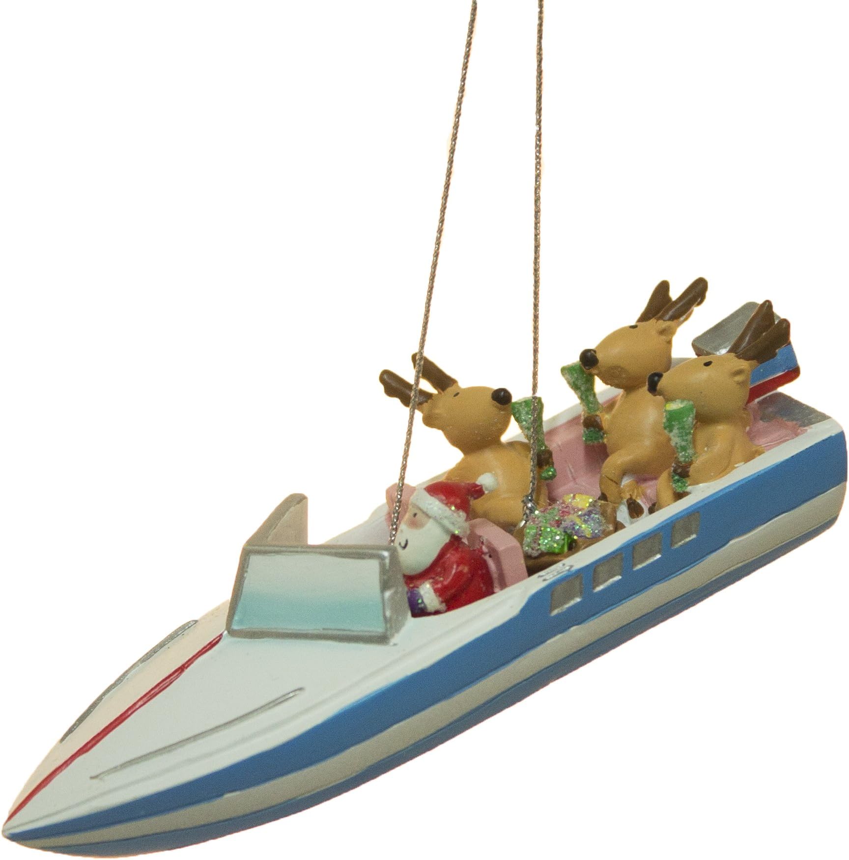 Amazon.com: Tiki Ocean Beach Santa Lifeguard Plastic Christmas Ornament ...
