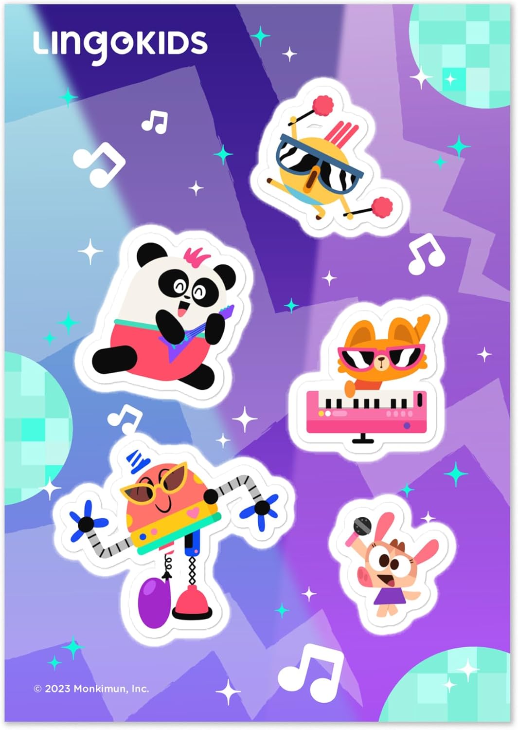Amazon.com: Lingokids Rockin' Characters Stickers – Glossy Finish ...