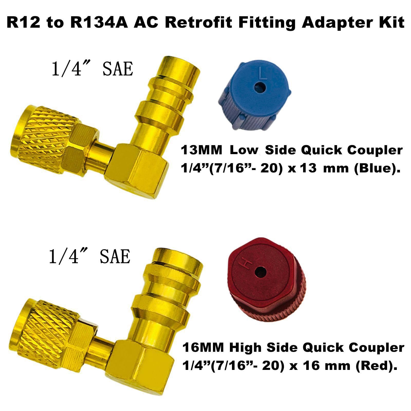 Snapklik.com : VOTNMIC R12 To R134A AC Retrofit Fitting Adapter Kit ...