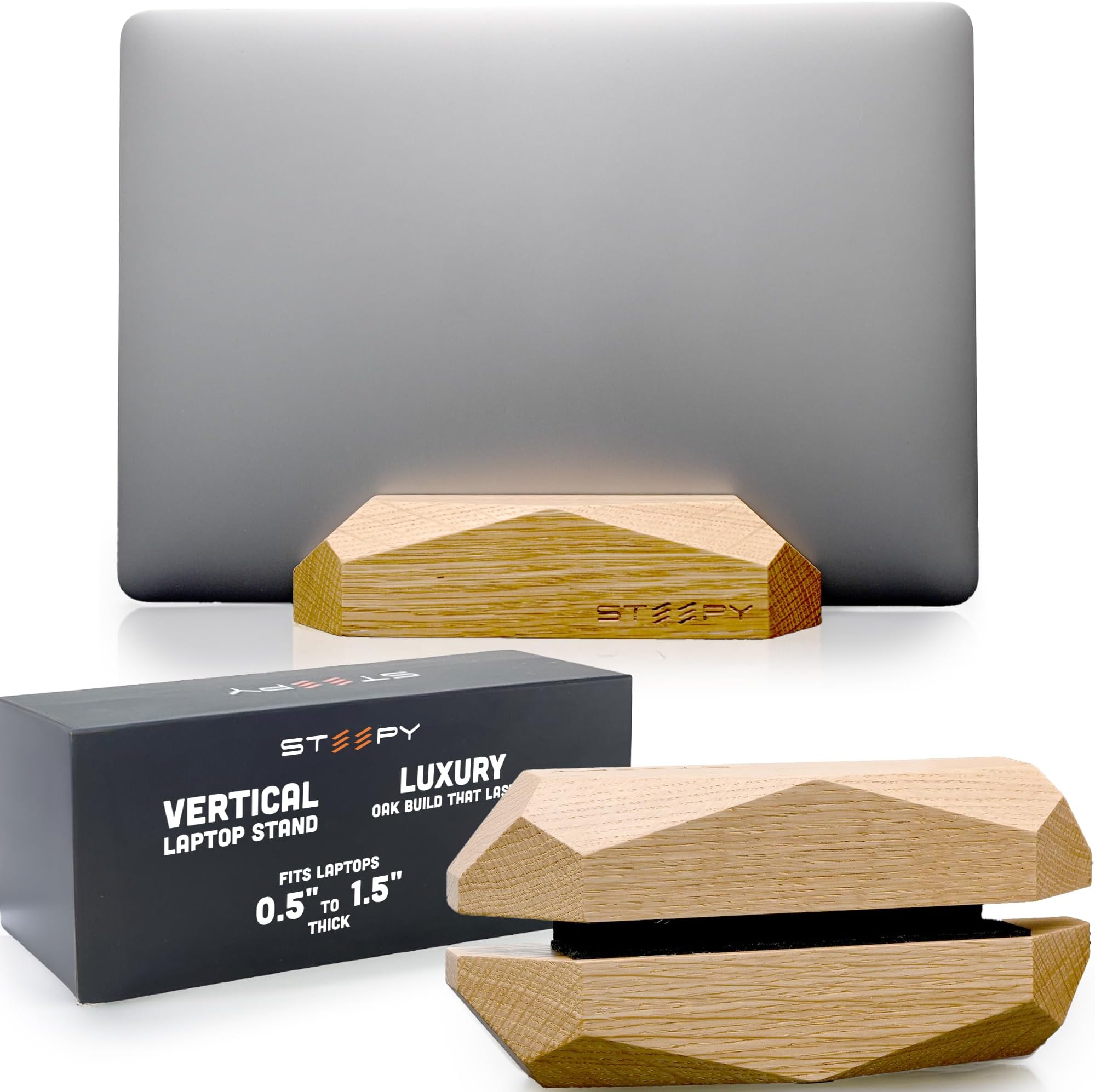 Amazon.com: COREMINDED Adjustable Vertical Laptop Stand for Desk ...