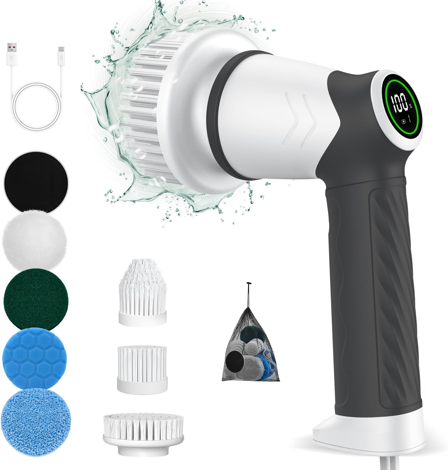 SYNOSHI | Elektrische Reinigungsbürste, Power Spin Scrubber ...