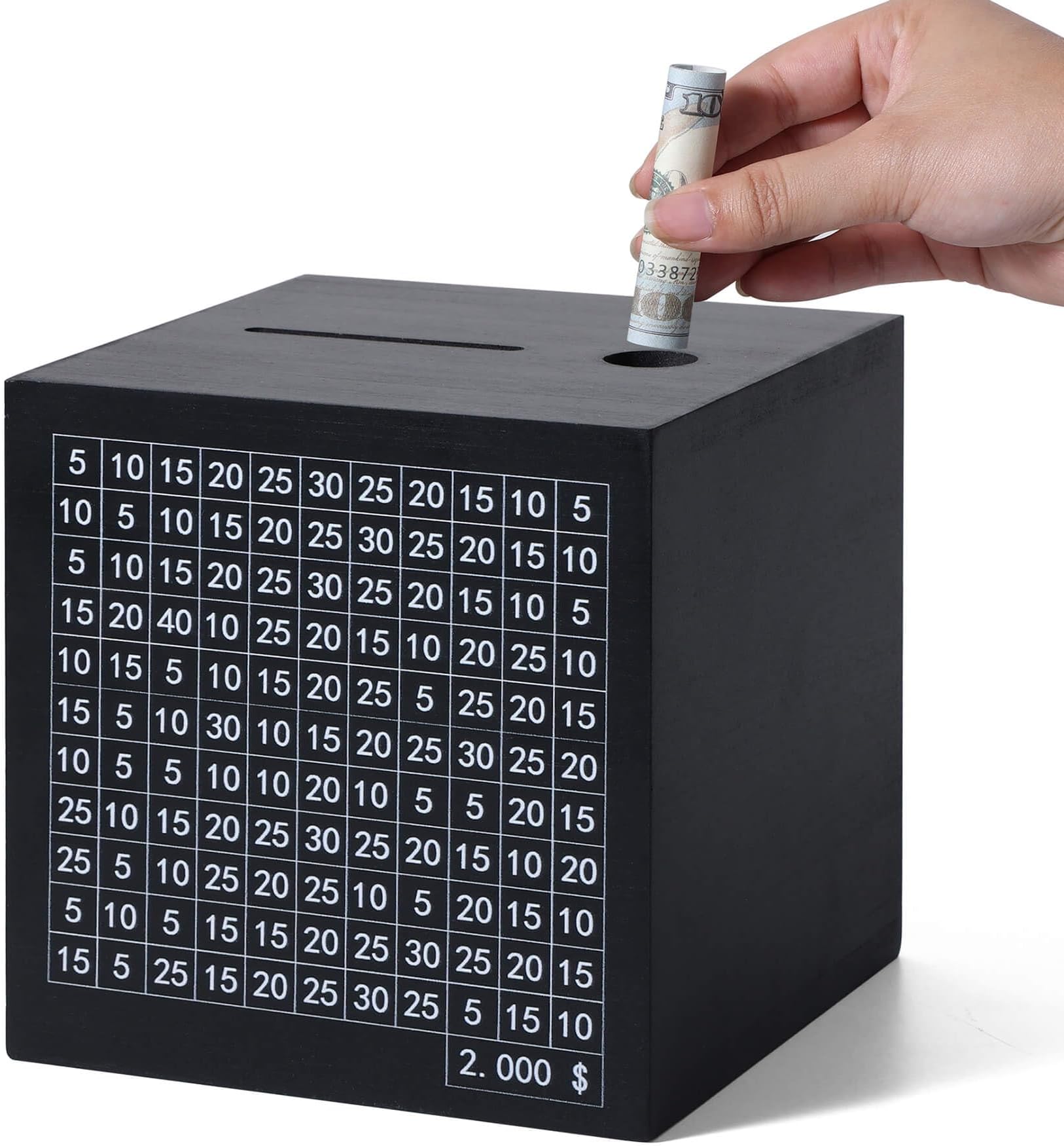 Amazon.com: Hucgbsmo Wooden Money Saving Challenge Box Cash Vault Piggy ...