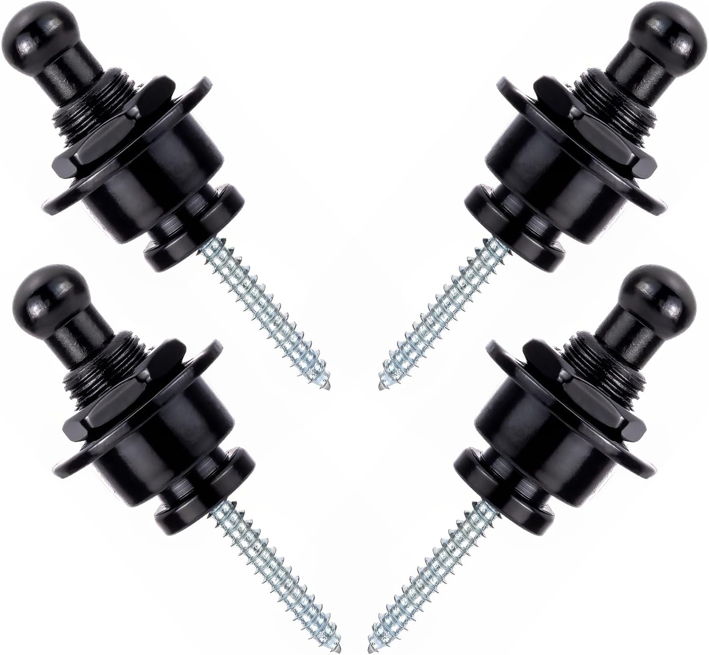 Amazon.com: Guitar Strap Lock Round Head Black Guitar Bass Security ...