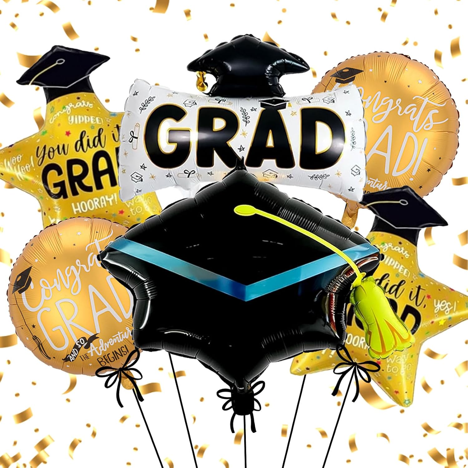 Amazon.com: 6pcs Large Graduation Balloons Class Of 2026, Mylar ...