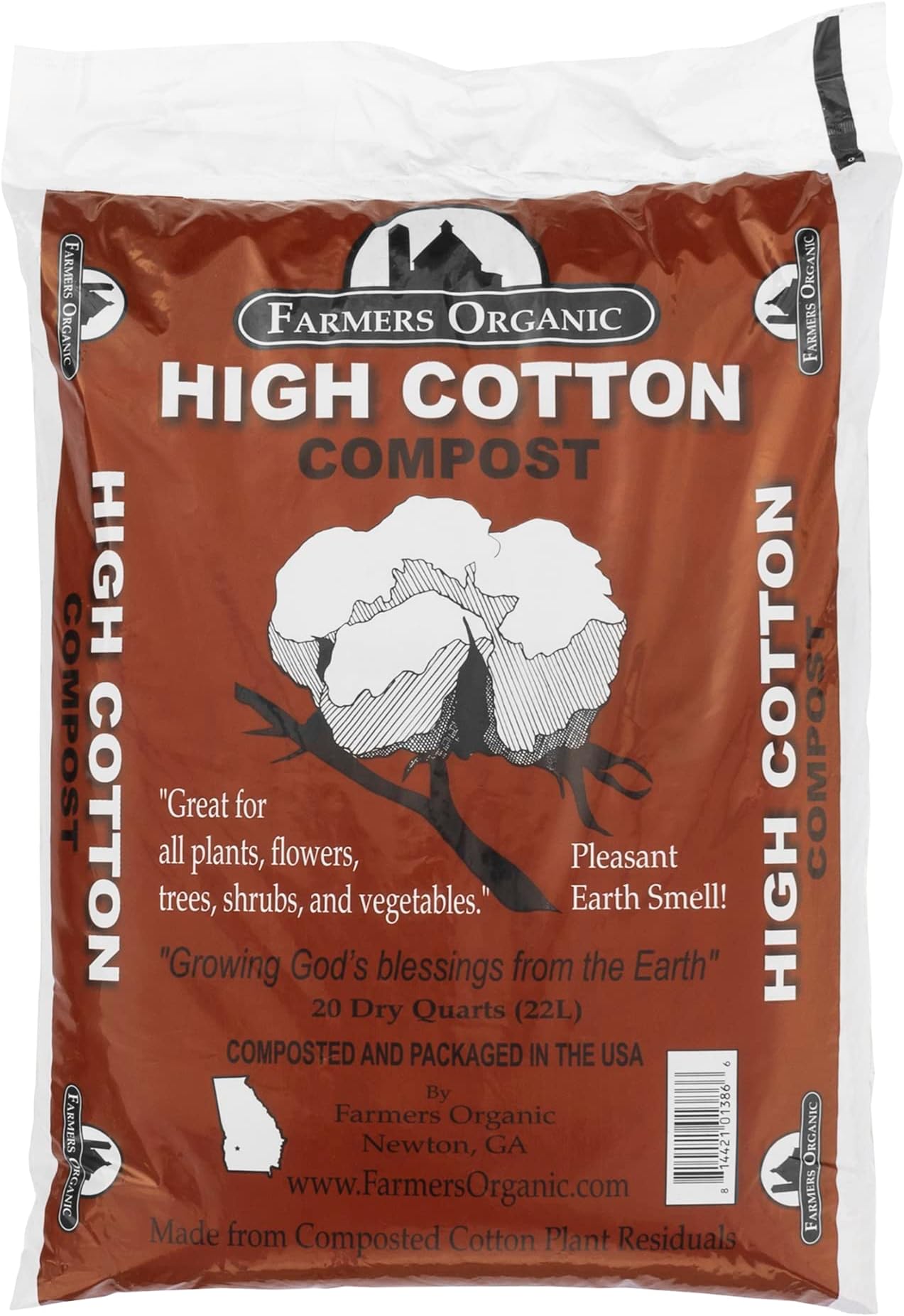 Amazon.com : Farmers Organic High Cotton Compost, 20 Quart Bag : Patio ...