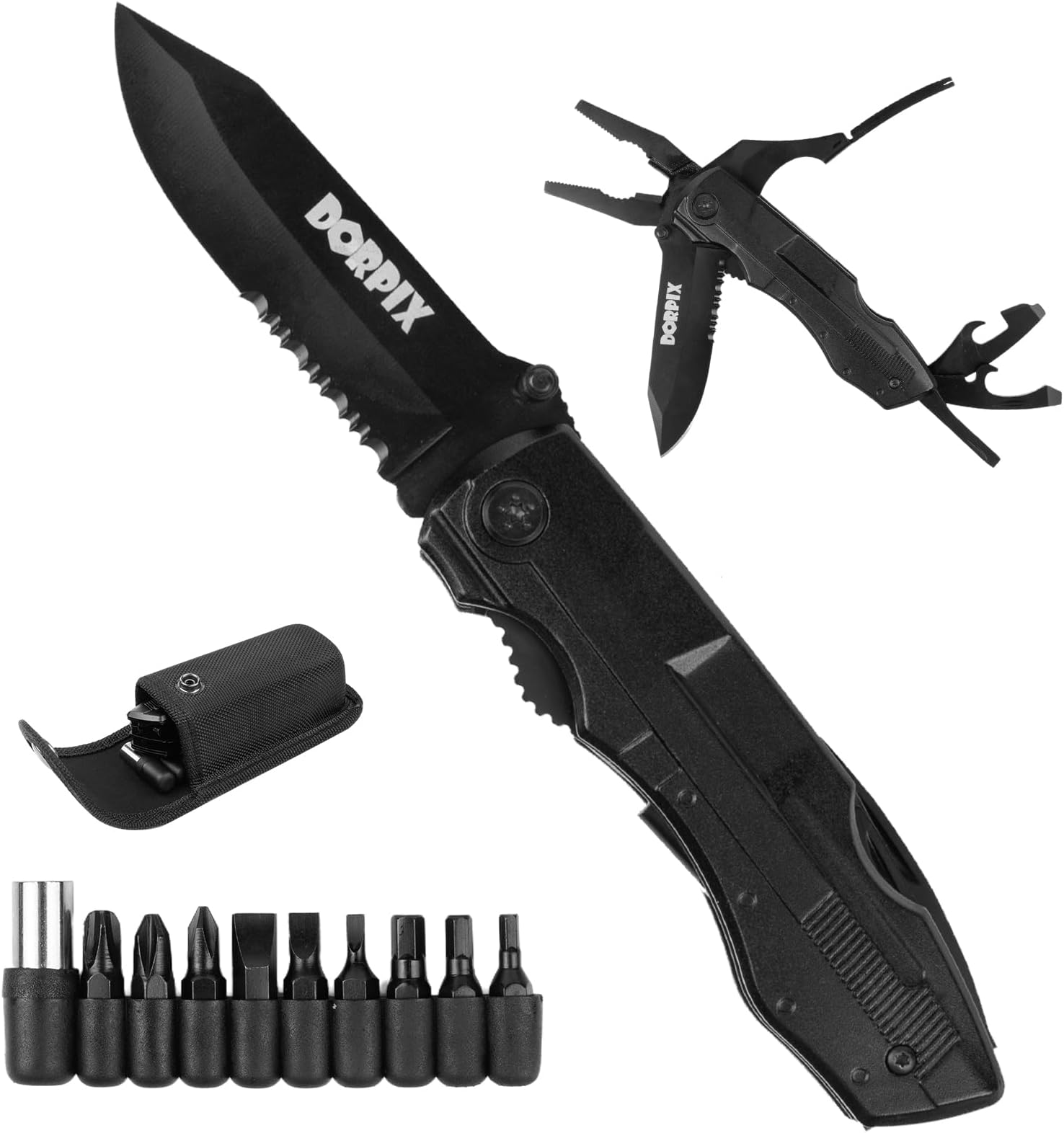 10-IN-1 Multi Tool with Pocket Knife, Screwdrivers, Pliers, Bottle ...