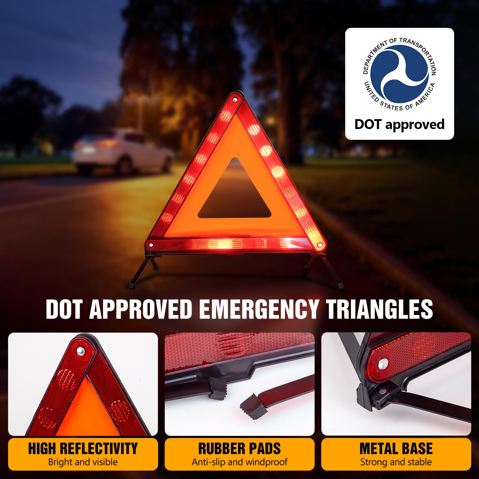 Snapklik.com : XOOL Warning Triangle, Emergency Warning Triangles For ...