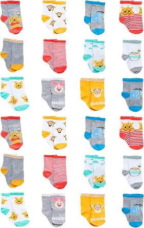 Amazon.com: Disney Baby Boys' Mickey Mouse Socks - 24 Pack Newborn ...