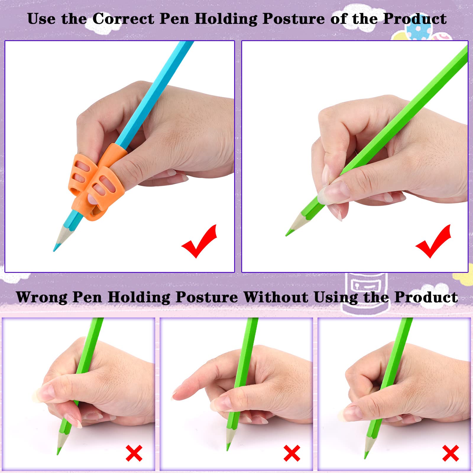 Snapklik.com : SANNIX 16 PCS Pencil Grips For Kids & Adults ...