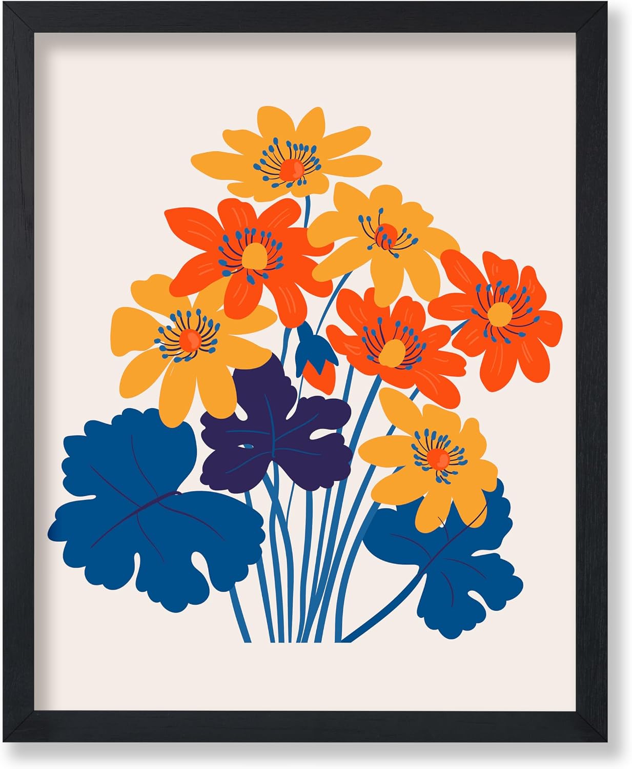 Amazon.com: Poster Master Flower Poster - Retro Abstract Print - Modern ...