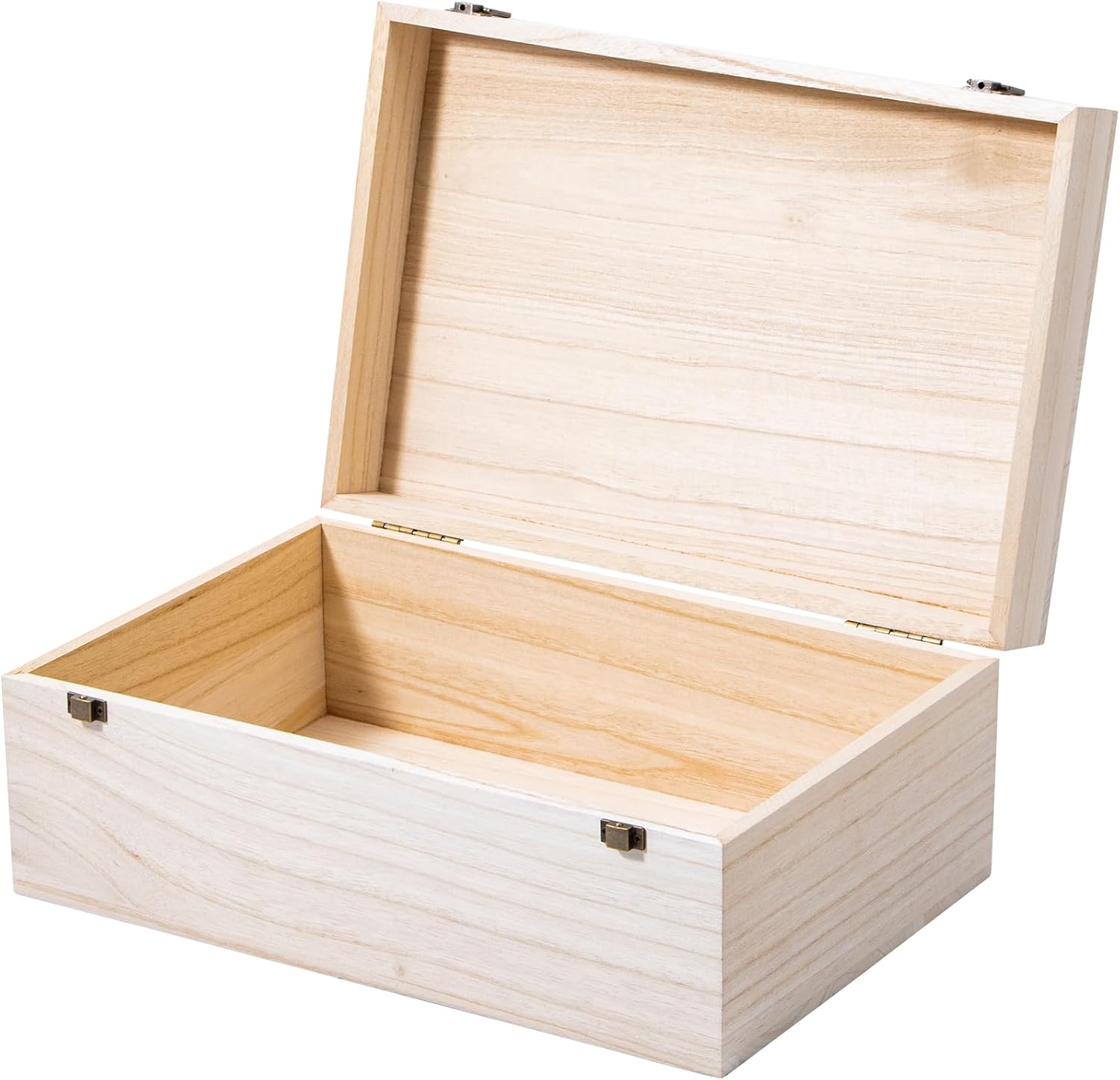 Amazon.com: Useekoo Wooden Storage Box with Hinged Lid and Front Clasp ...