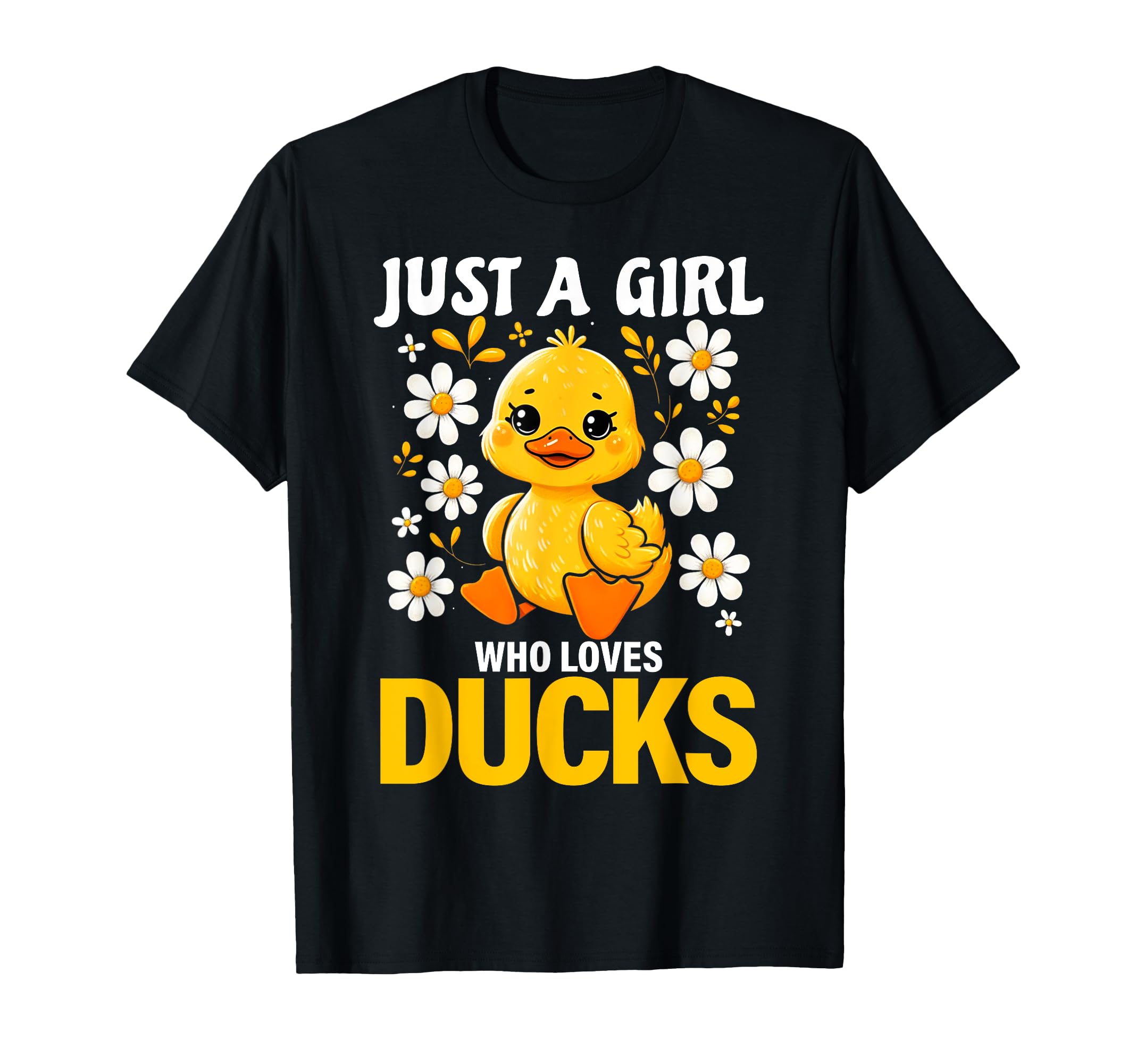 Amazon.com: Just a Girl Who Loves Ducks Shirt Girl Cute Funny Duck ...