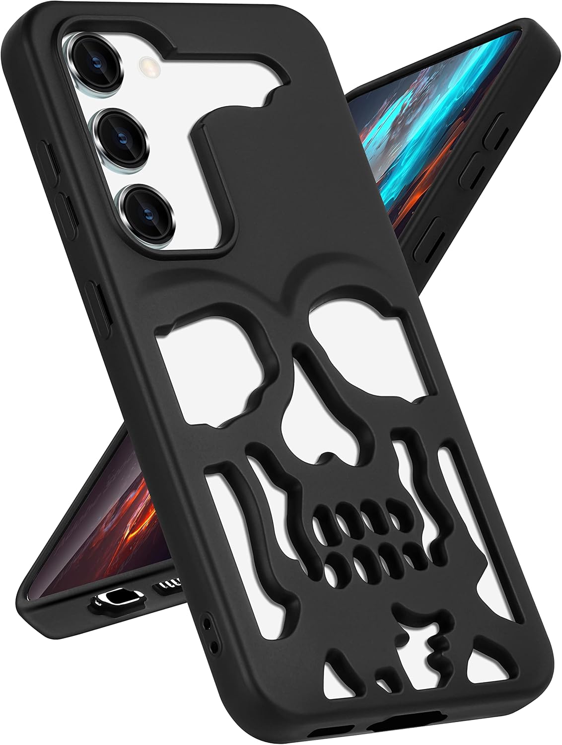 Amazon.com: Lotadilo for Samsung Galaxy S23 Case Skull Skeleton Cool ...