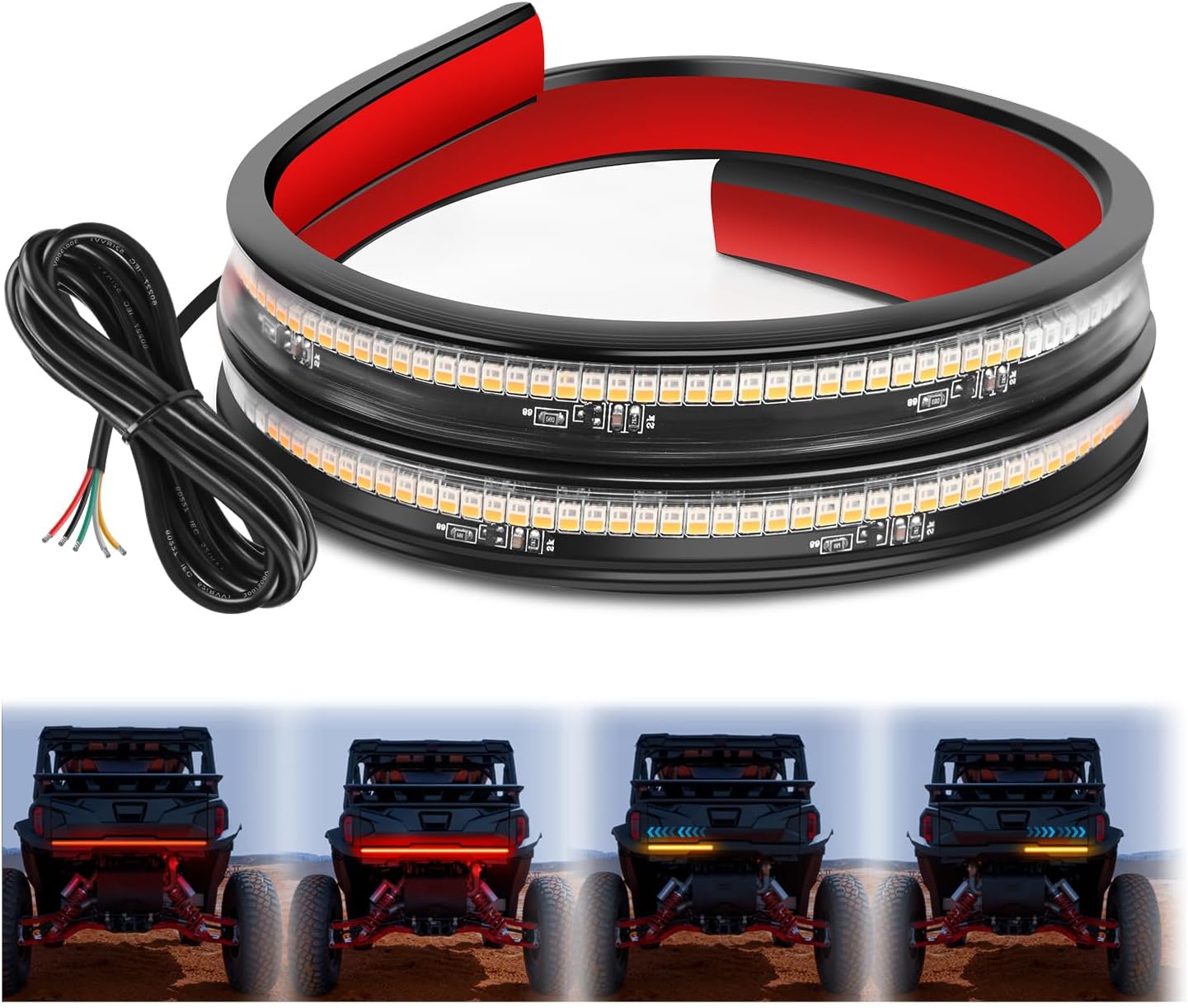 Amazon.com: Nilight 30 Inch UTV Tailgate Light Strip 204 LED Red ...