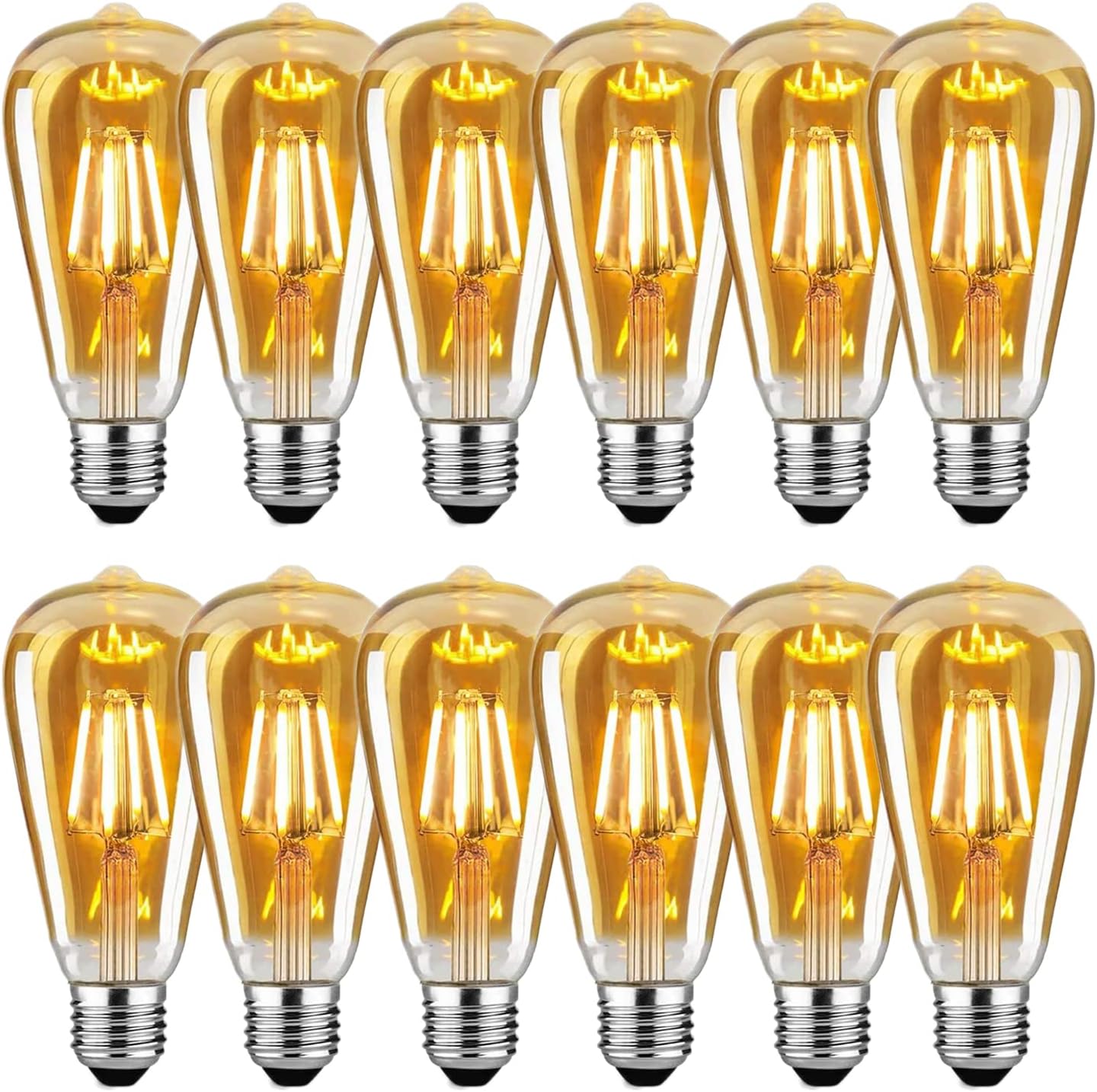 Paquete de 12 Light Bombillas LED Edison, 4W 110V Bombilla de bajo ...