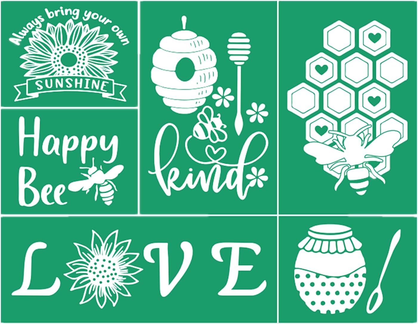 Amazon.com : JAAJDO Bee Self Adhesive Silk Screen Stencils Honey Screen ...