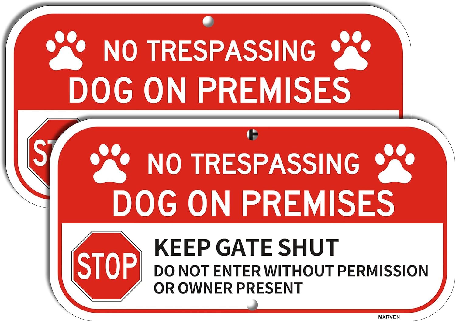 Amazon.com: 2 Pack No Trespassing Dog On Premises Sign, Keep Gate Shut ...