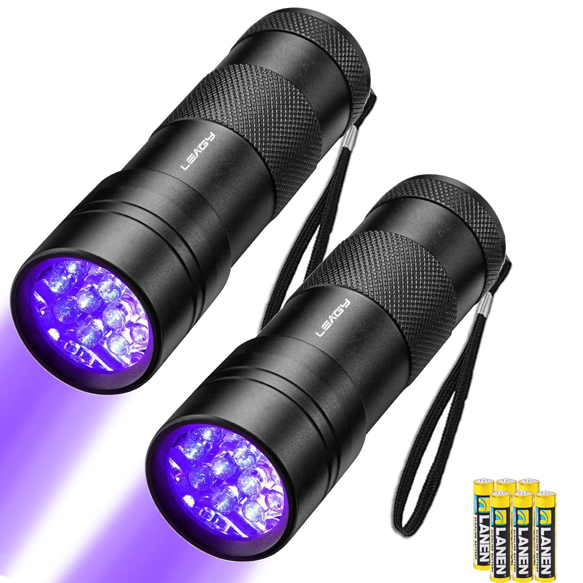 Snapklik.com : LEAGY 2 Pack 12 LED 395nm Mini UV Flashlights