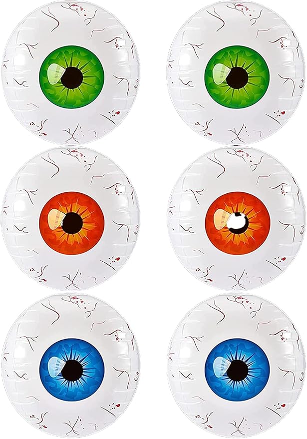 Amazon.com: 6 pcs 22" Halloween Inflatable 4D Eyeball Crazy Inflatable ...