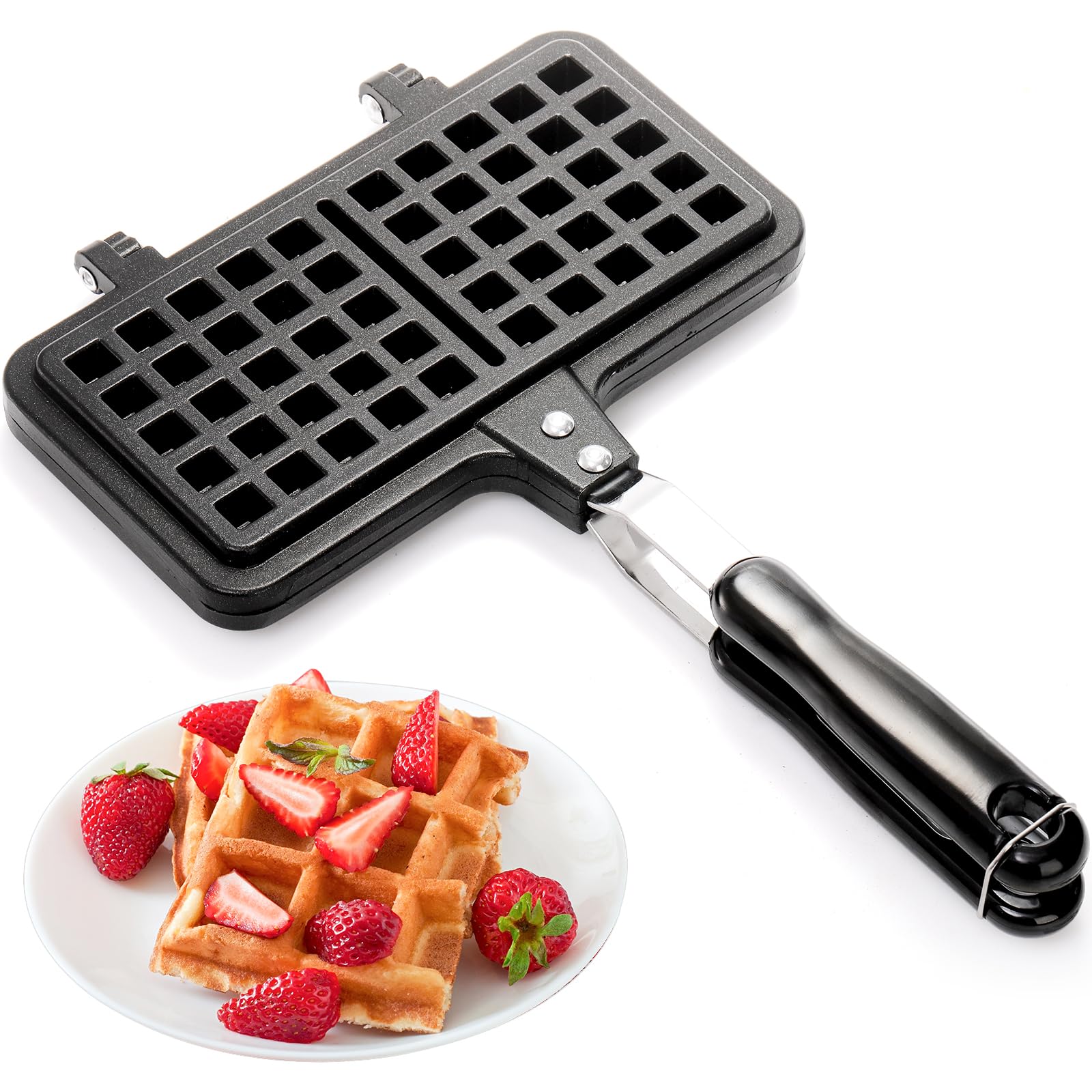 Amazon.com: Dicunoy Non-stick Waffle Maker, 8" Camping StoveTop Waffle ...