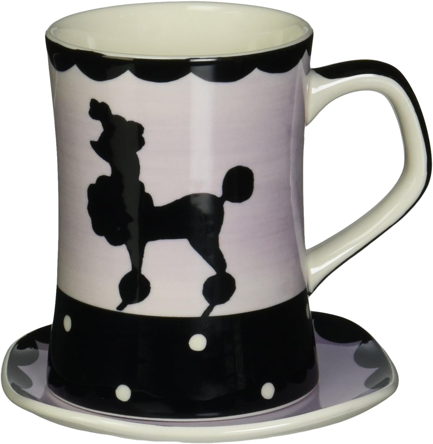 Amazon.com | Hues & Brews Poodle Mugs & Coasters Set, 2 Lavender & 2 ...