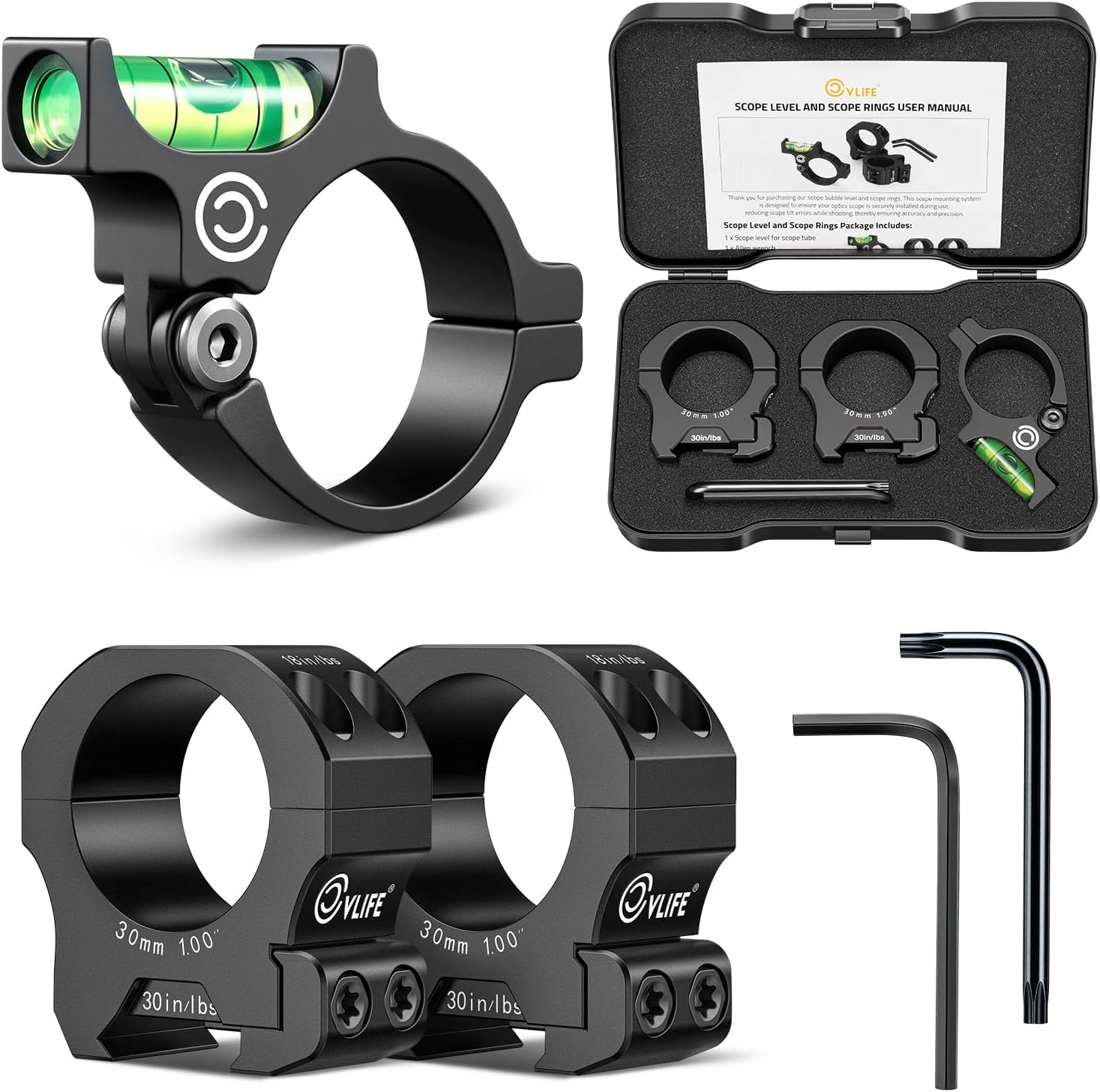 Amazon.com: CVLIFE Scope Level and Scope Rings for 30mm Tubes Anti-cant ...