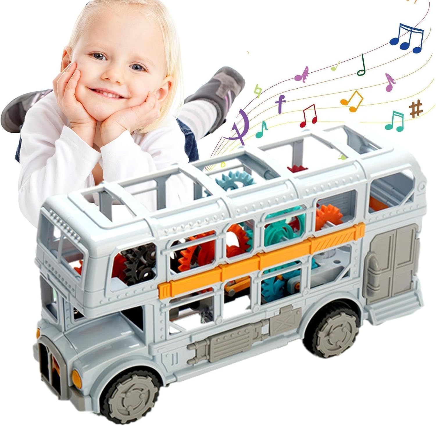 Exegi Enterprise City Bus Toy for Kids - Simulation Steering Wheel ...