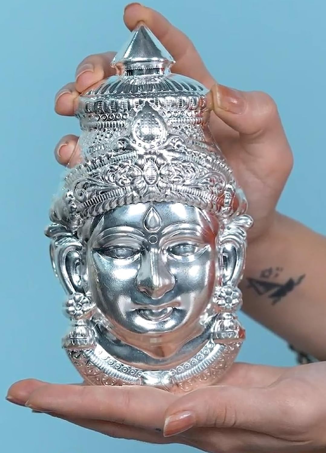 Sigaram 7.5X4 Inch Silver Plated Lakshmi Face Mukoot for Vara ...