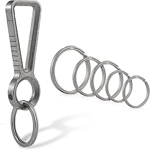 Amazon.com: KeyUnity KD00 Titanium Carabiner Keychain Clip & KA20 Split ...