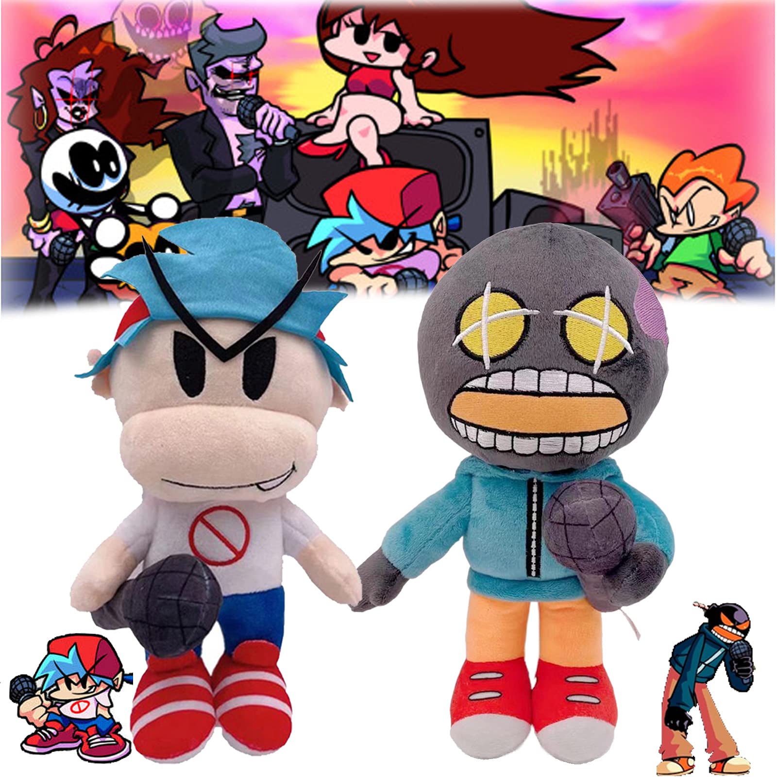 9 8in Boyfriend And Whitty Friday Night Funkin Plush Set | Desertcart ...
