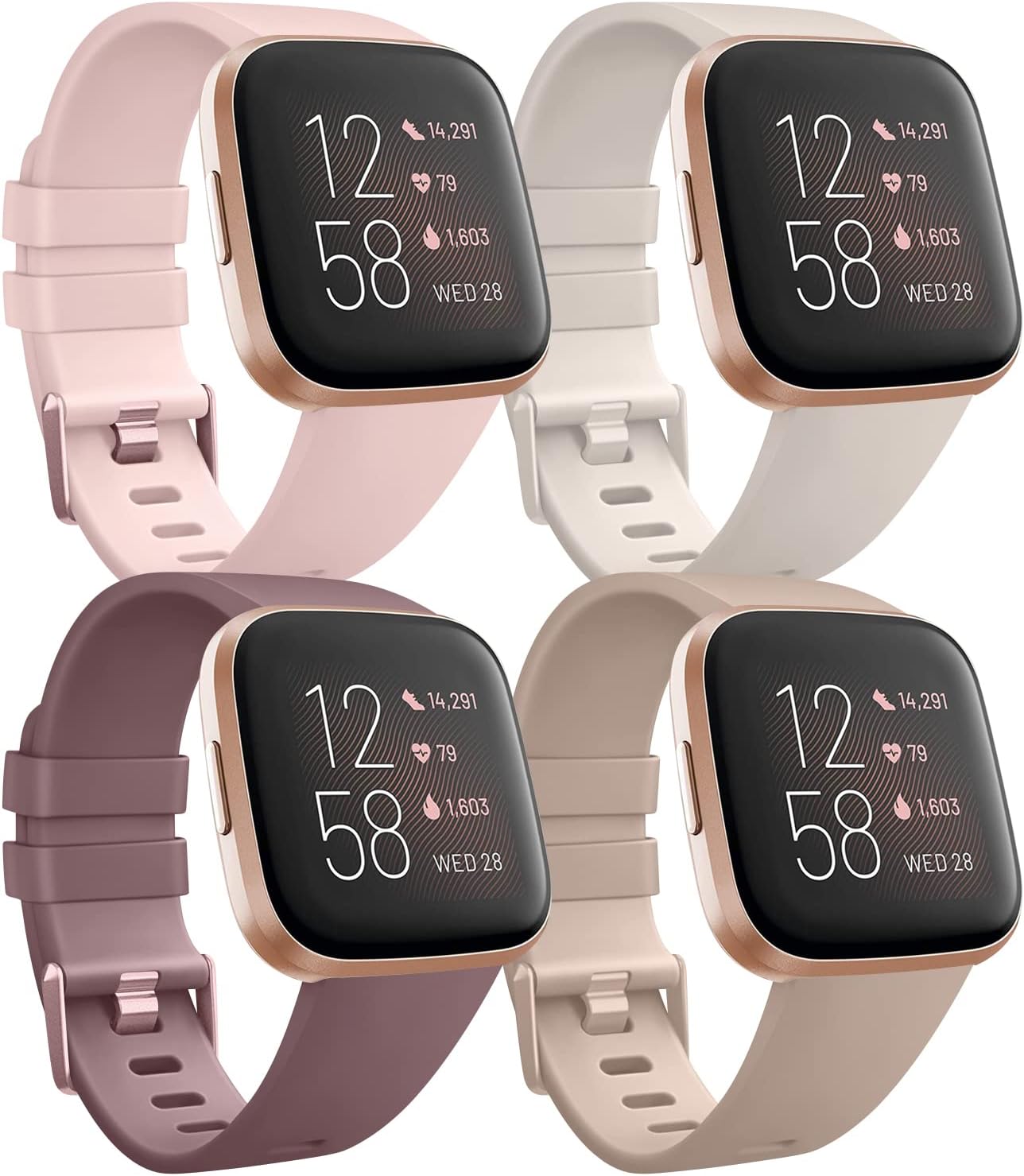 Amazon.com: iiteeology Compatible with Fitbit Versa Bands, Soft TPU ...