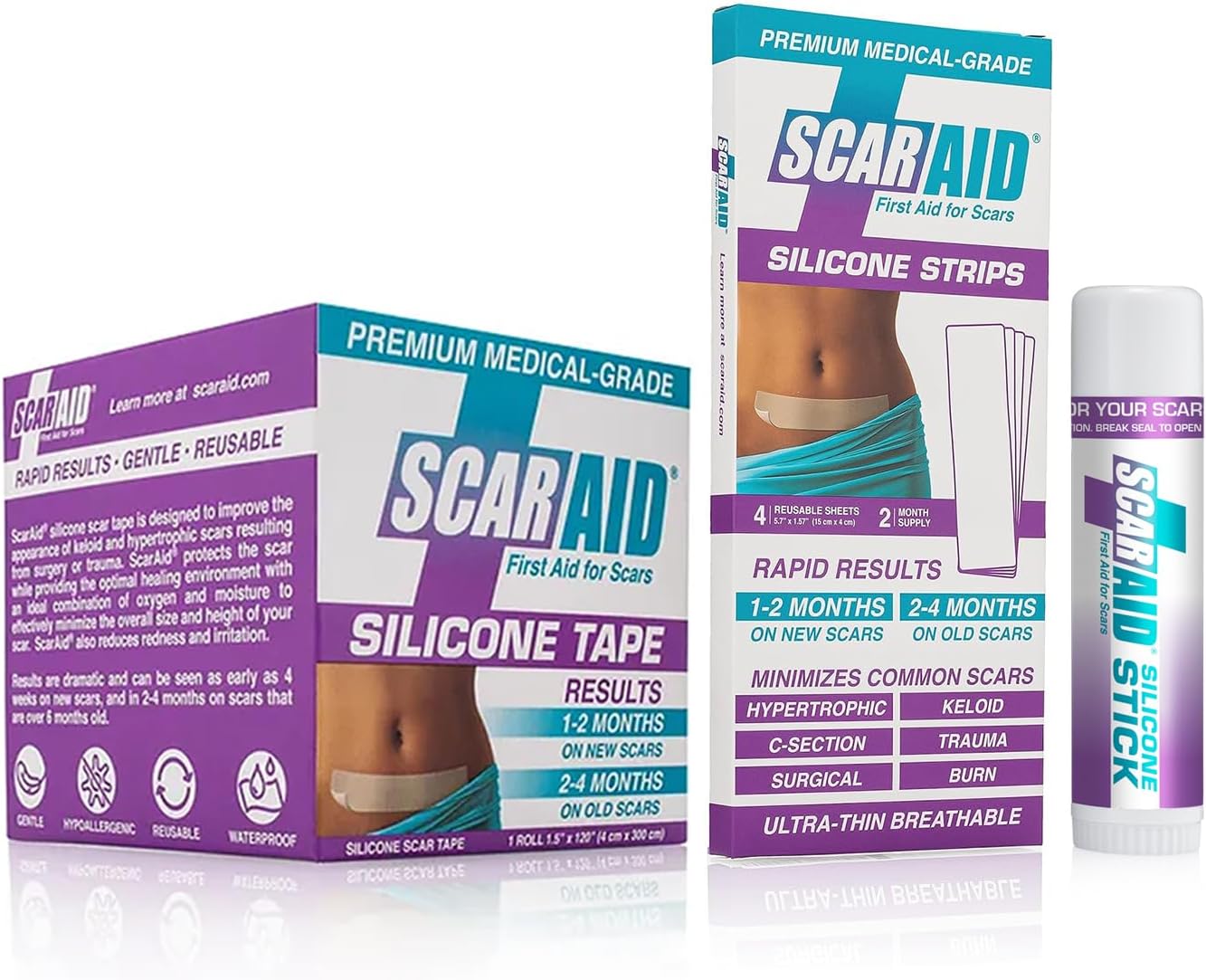 Amazon.com : ScarAid Silicone Scar Gel Stick, Silicone Scar Gel Tape ...