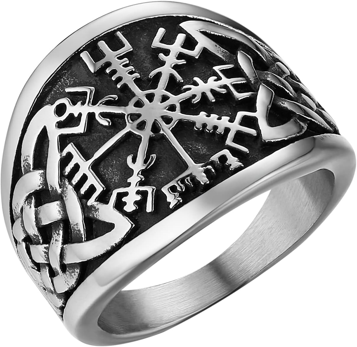 STWTR Men's Viking Ring Stainless Steel Viking Amulet Compass Ring Goth Men's Gift|Amazon.com