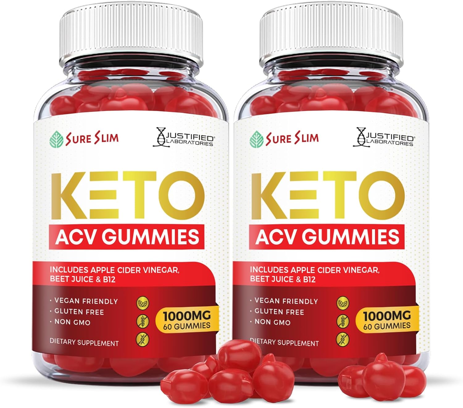 Amazon.com: Justified Laboratories (2 Pack) Sure Slim Keto ACV Gummies ...