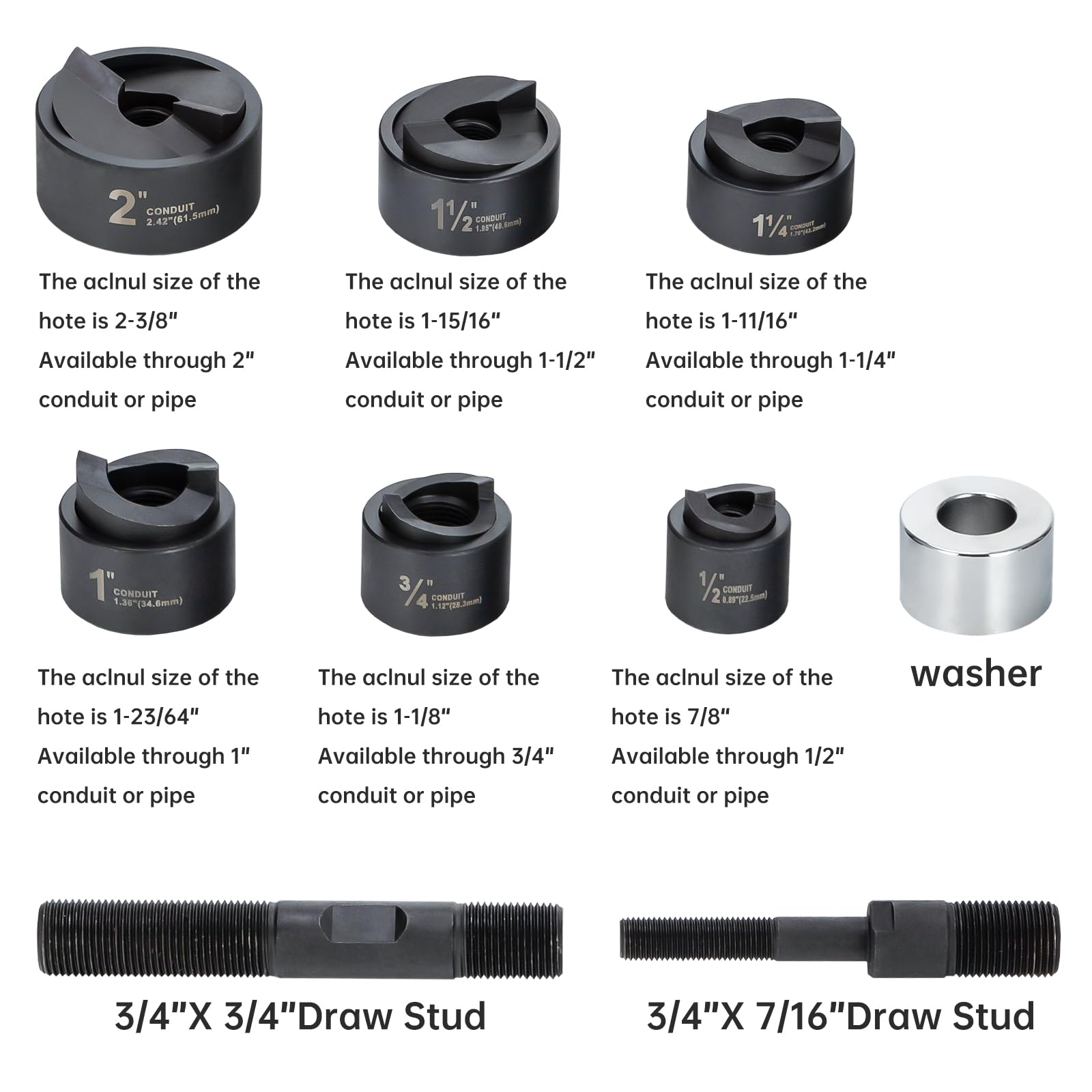 IBOSAD 360Â° Rotate Hydraulic Knockout Punch Kit 1/2 to 2 inch ...