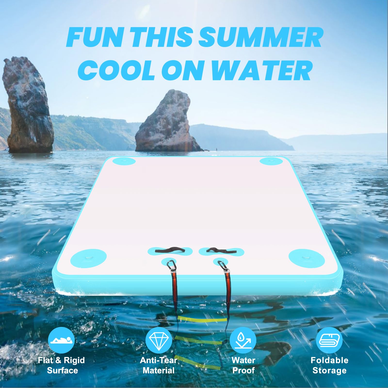 Snapklik.com : Inflatable Floating Dock Air Platform Multi-Person Swim ...