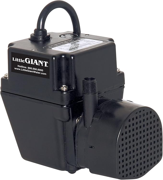 Little Giant 502375 in-line/Submersible 300 GPH, 1/40 HP, 115 Volt Manual Small Oil-Filled ...