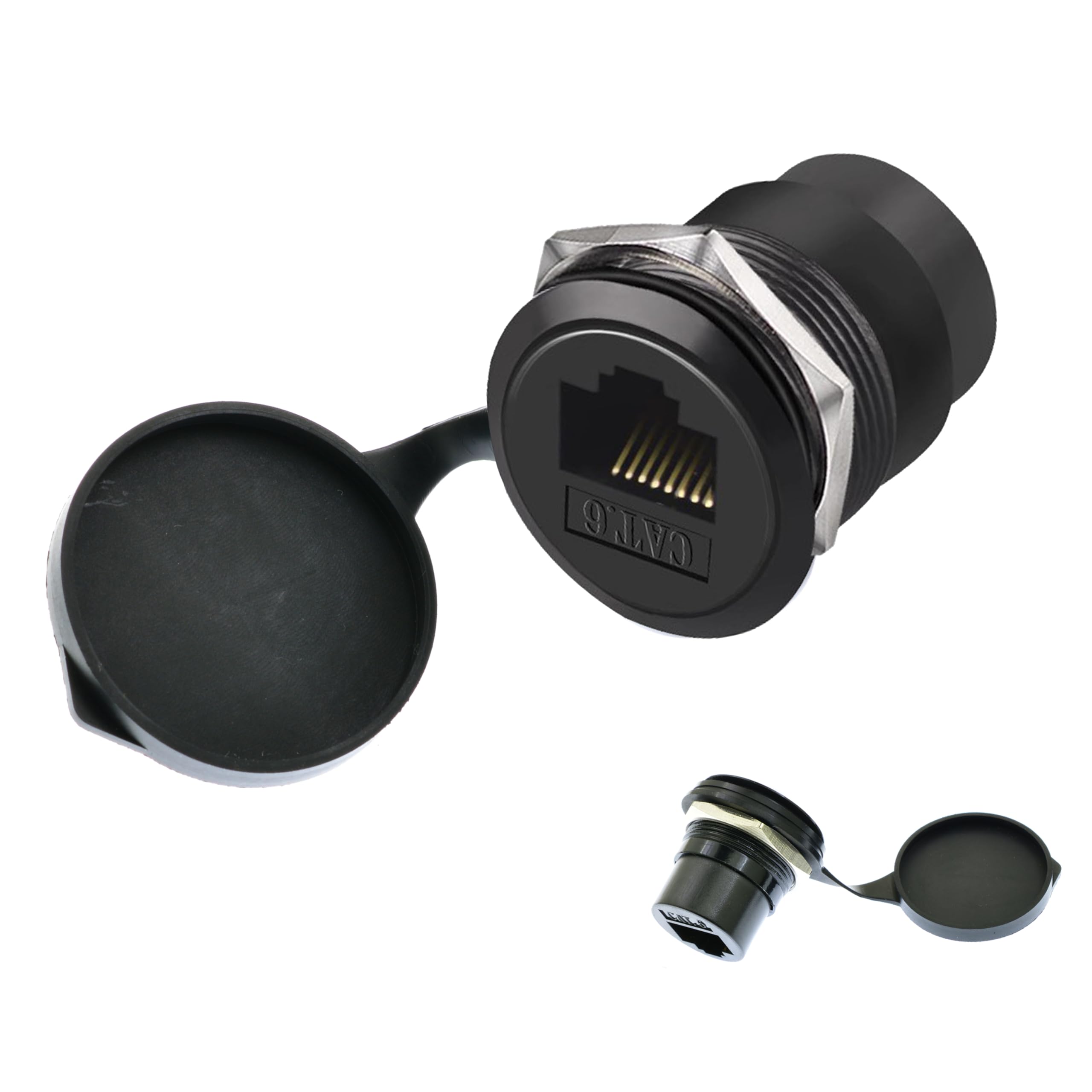 YiKaiEn RJ45 CAT6 Panel Mount Adapter Female-to-Female Ethernet Pass ...