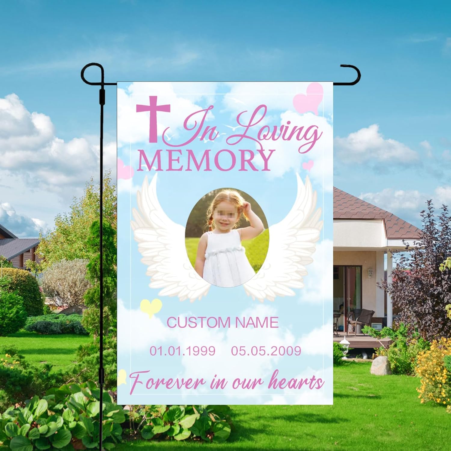 Amazon.com : Custom Memorial Funeral Flags - Personalized and ...