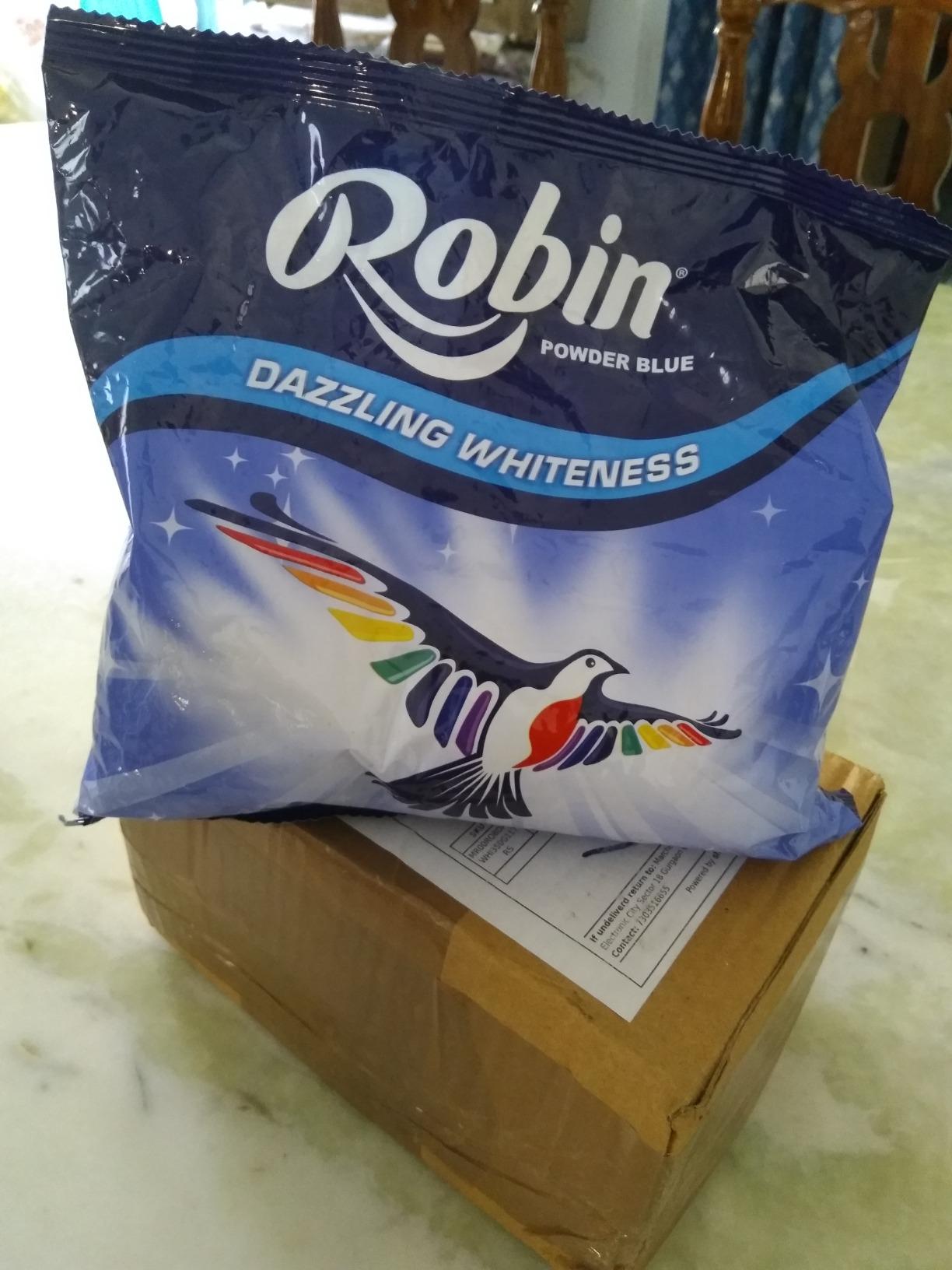 Robin Dazzling Whiteness Powder Blue, 350 g : Amazon.in: Health ...