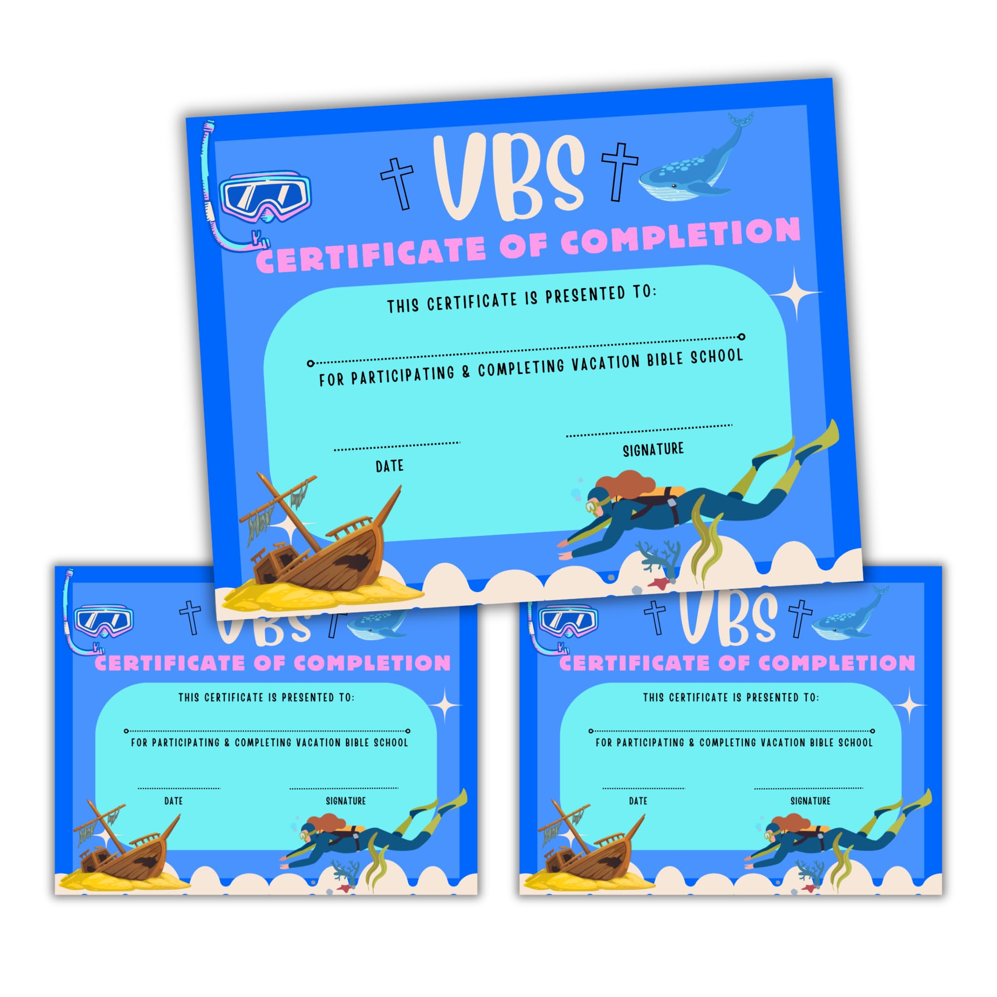 Amazon.com : Vacation Bible School VBS Certificate of Completion Award ...