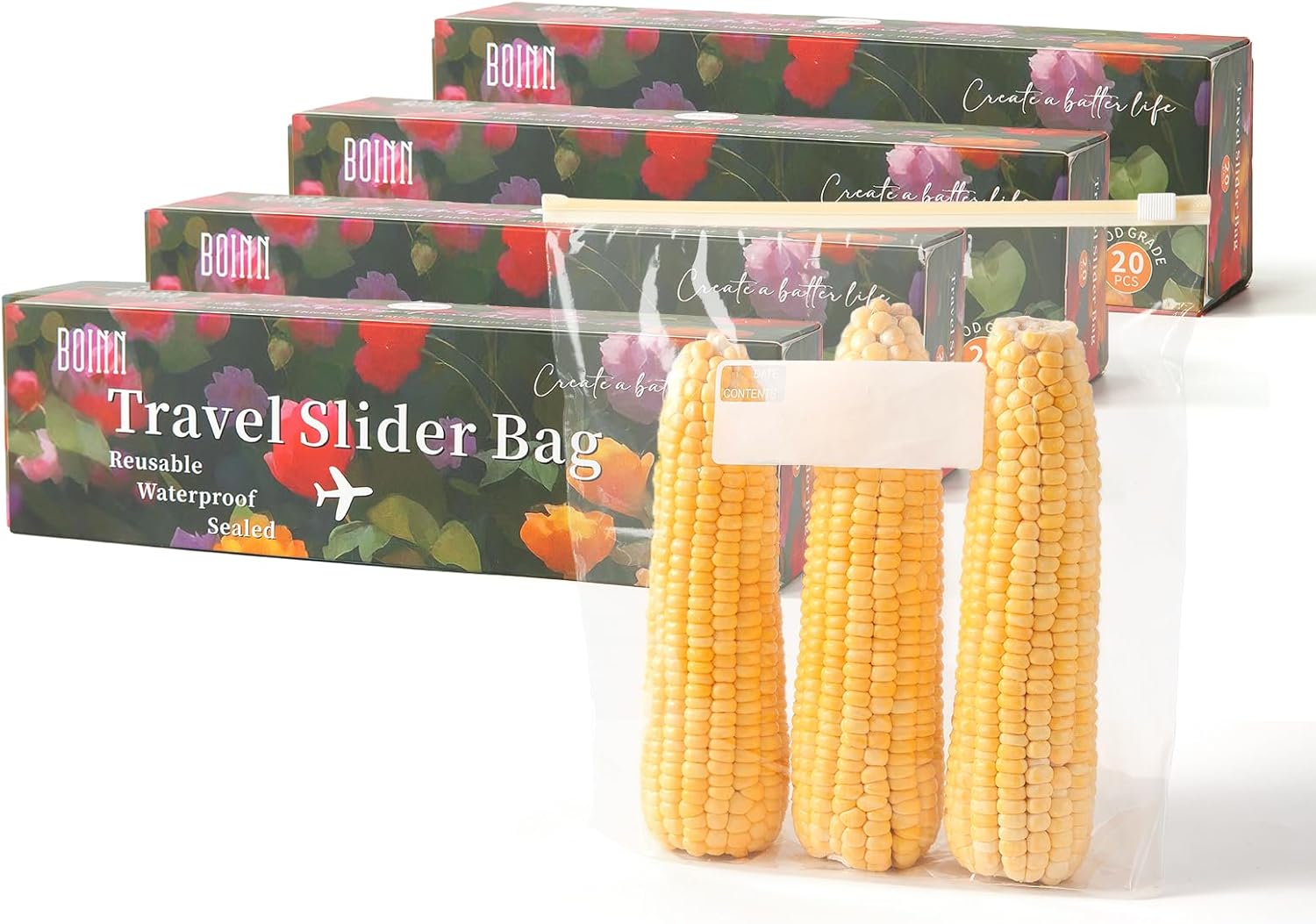 Amazon.com: BOINN Gallon Slider Storage Bags,20 Count (Pack of 4), 80 ...