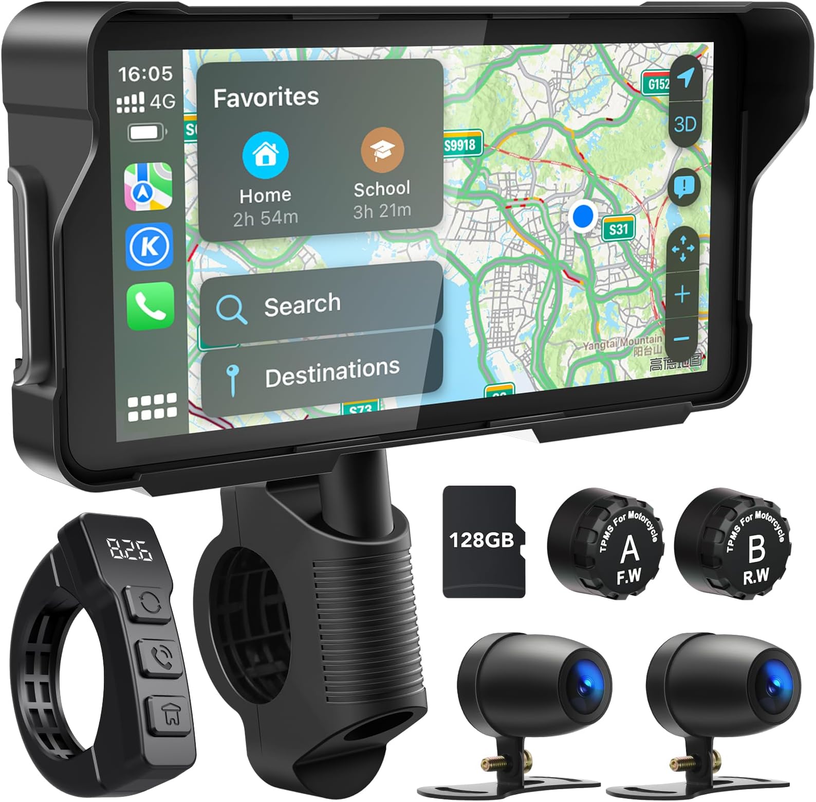 Amazon.com: LBW Portable Motorcycle Carplay with Wire Control ...